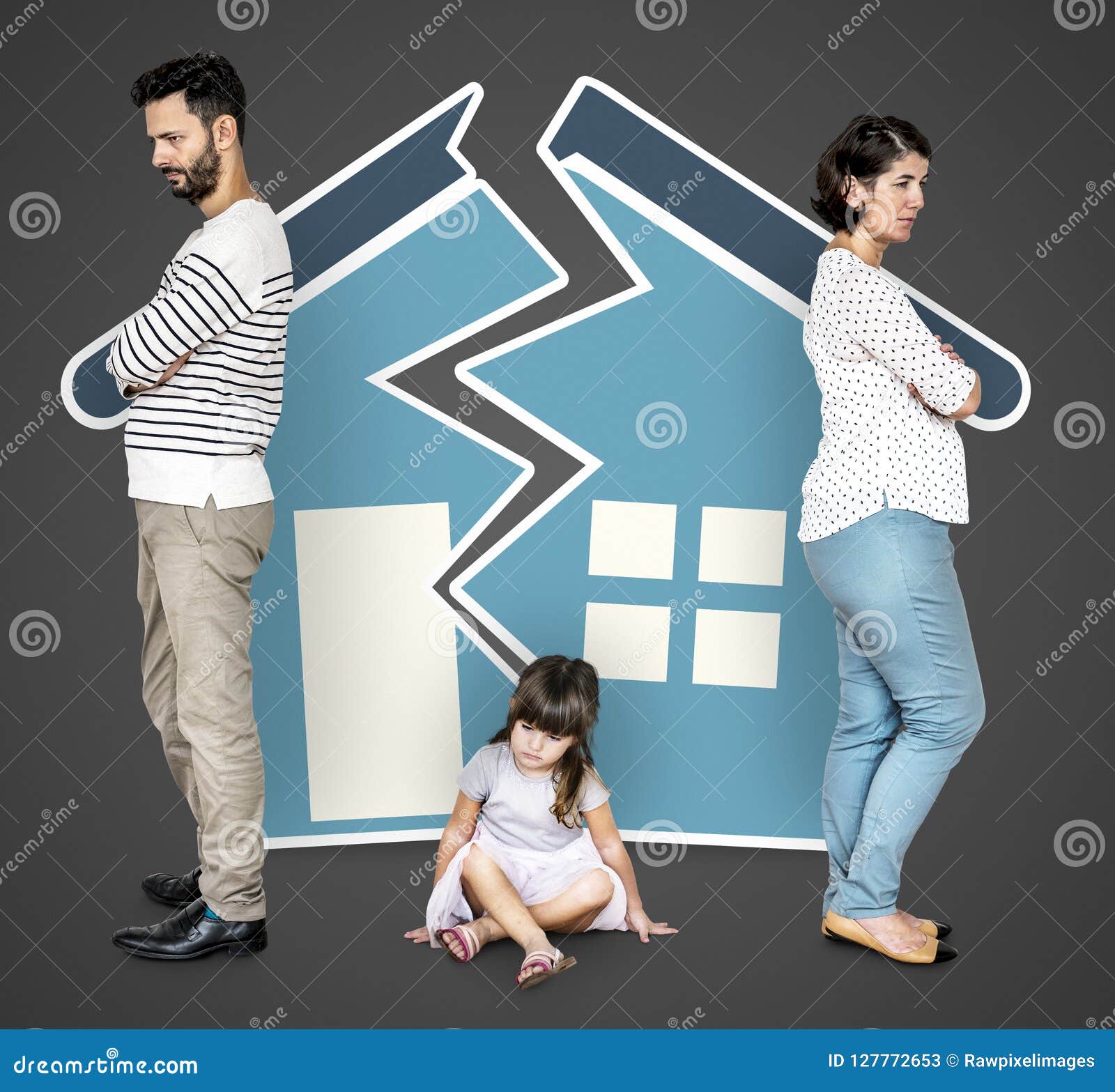 Angry Family Getting a Divorce Stock Image - Image of despair, daughter ...