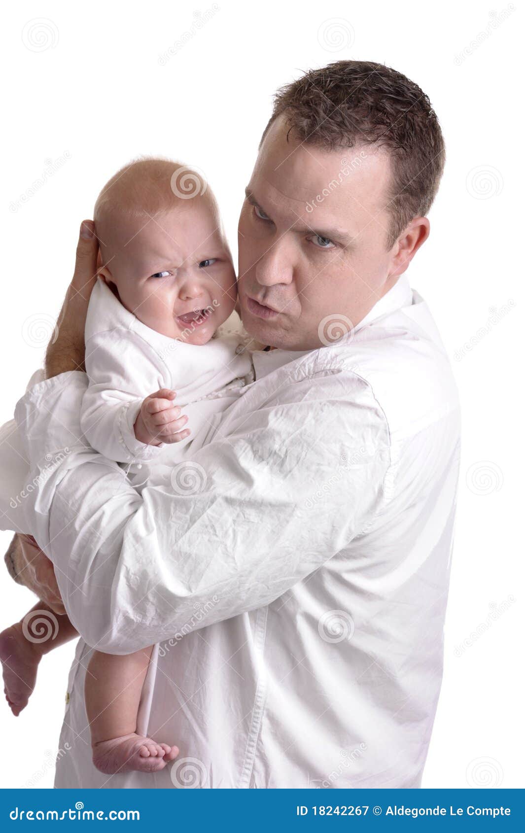 Angry Father with Crying Baby Stock Image - Image of caucasian, angry ...
