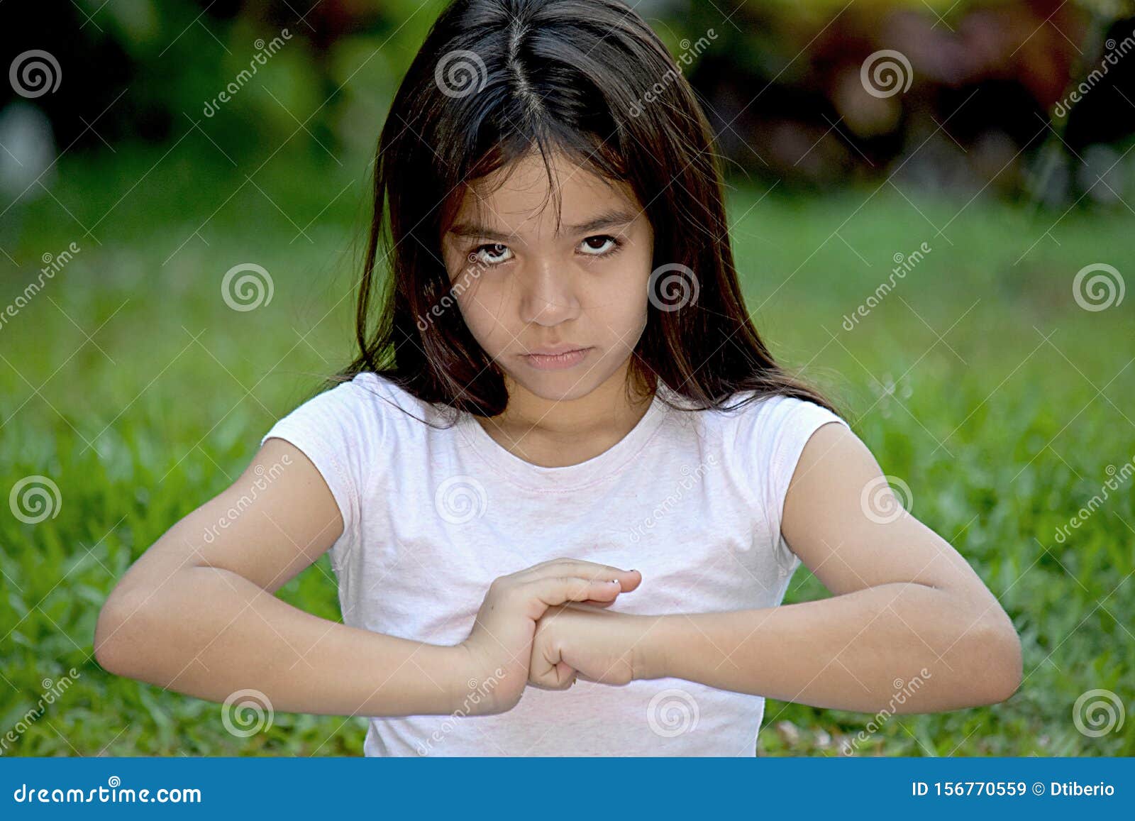 An Angry Female Adolescent stock image. Image of immature - 156770559