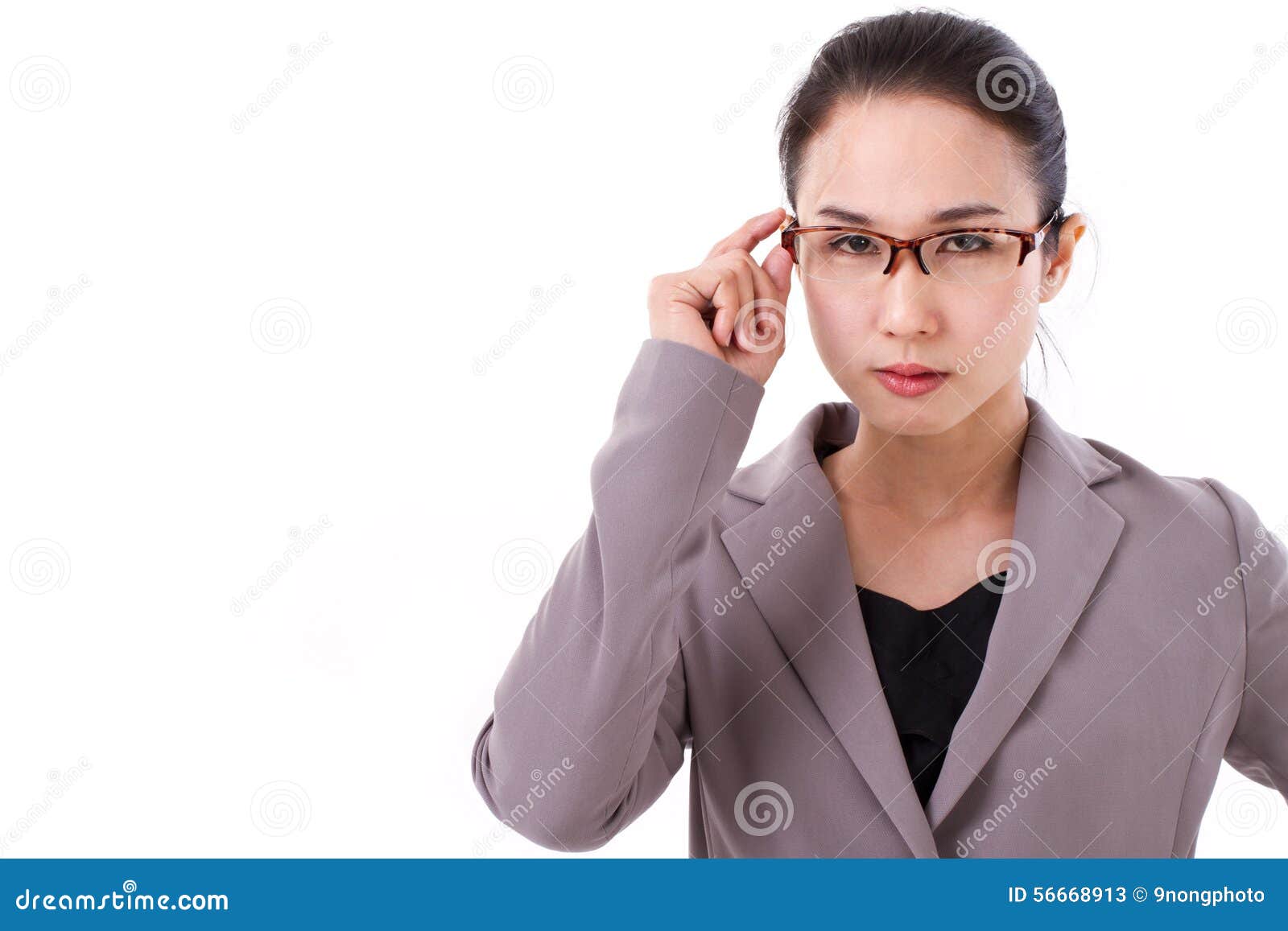 Angry Female Boss Looking at You Stock Image - Image of negative ...