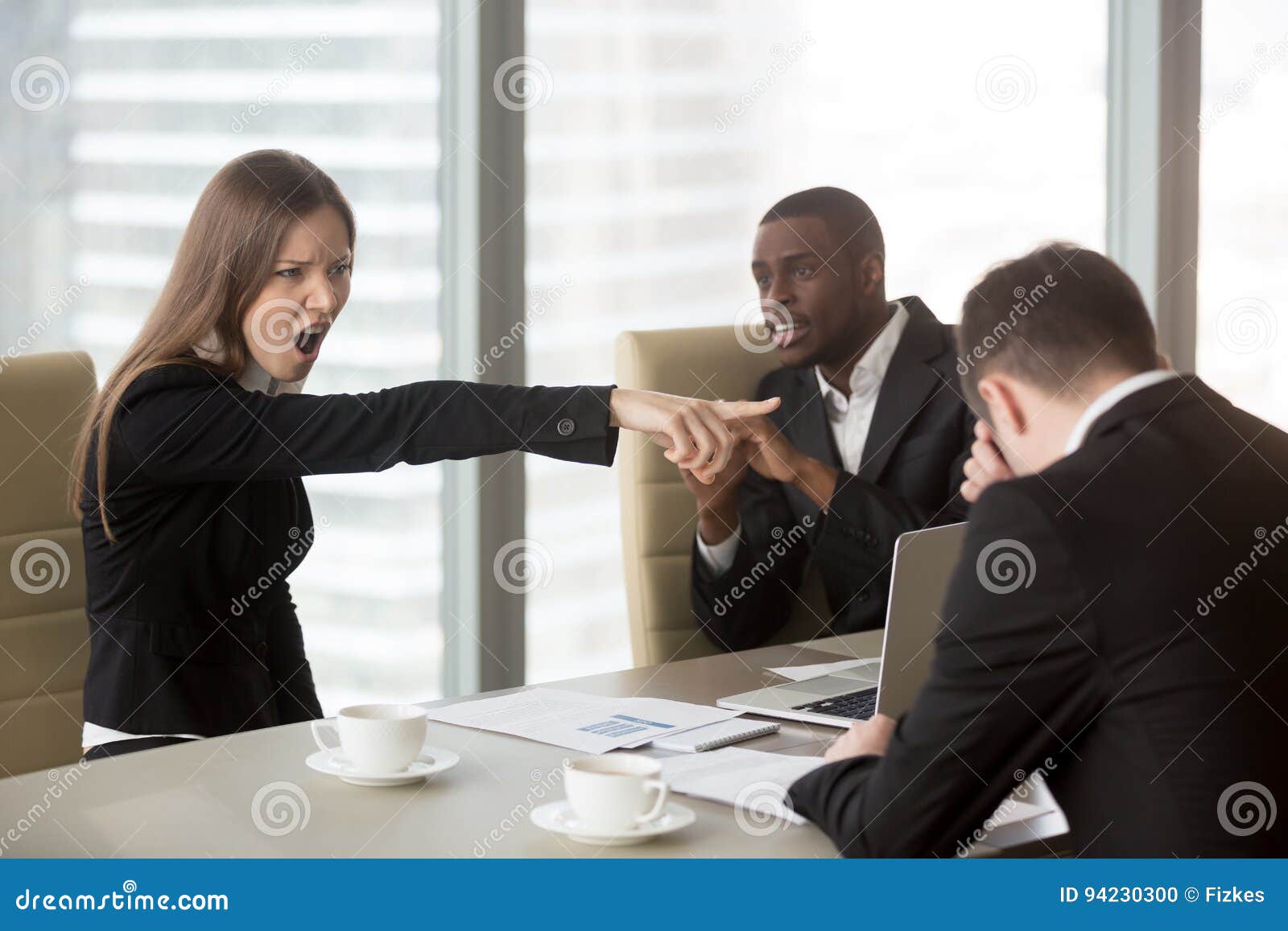 Angry Female Boss Scolding Employee, Firing Dismissing Ineffecti Stock ... Angry Female Boss Scolding Employee, Firing Dismissing Ineffecti Stock ...