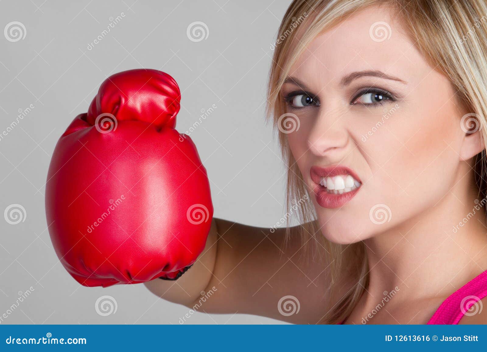 Angry Female Boxer stock photo. Image of person, aggressive - 12613616