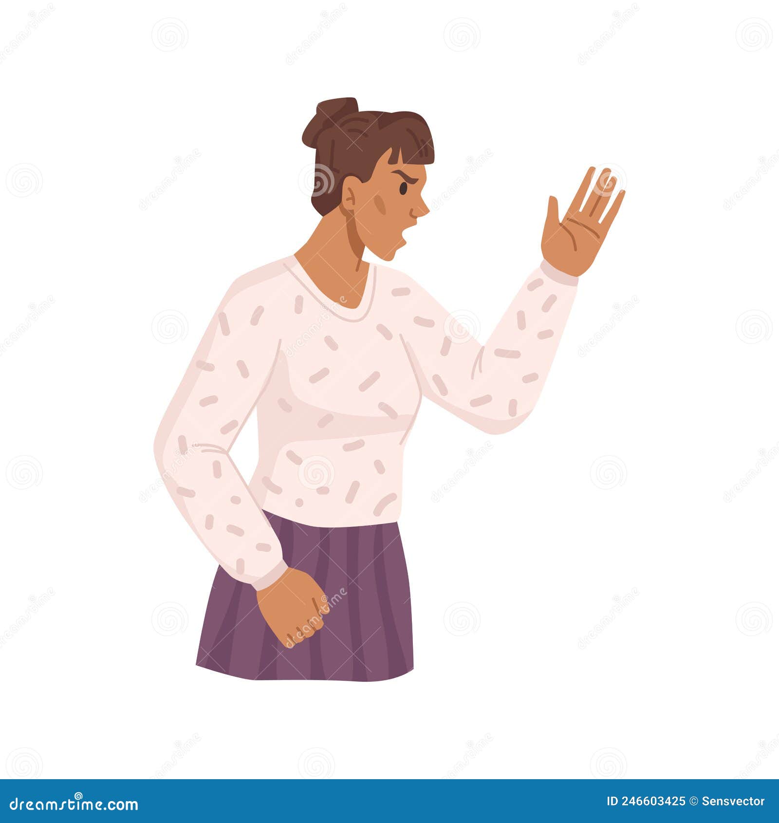 Angry Female Character Shouting while Arguing Stock Vector ...