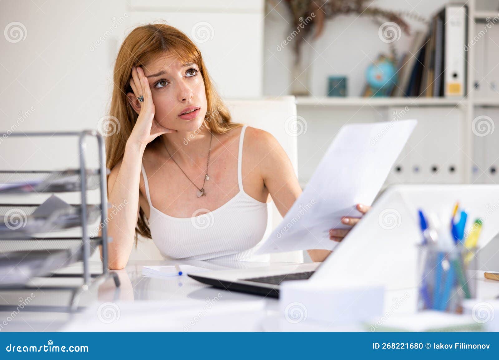 Angry Female Manager Experiencing Emotions in Modern Office Stock Photo ...