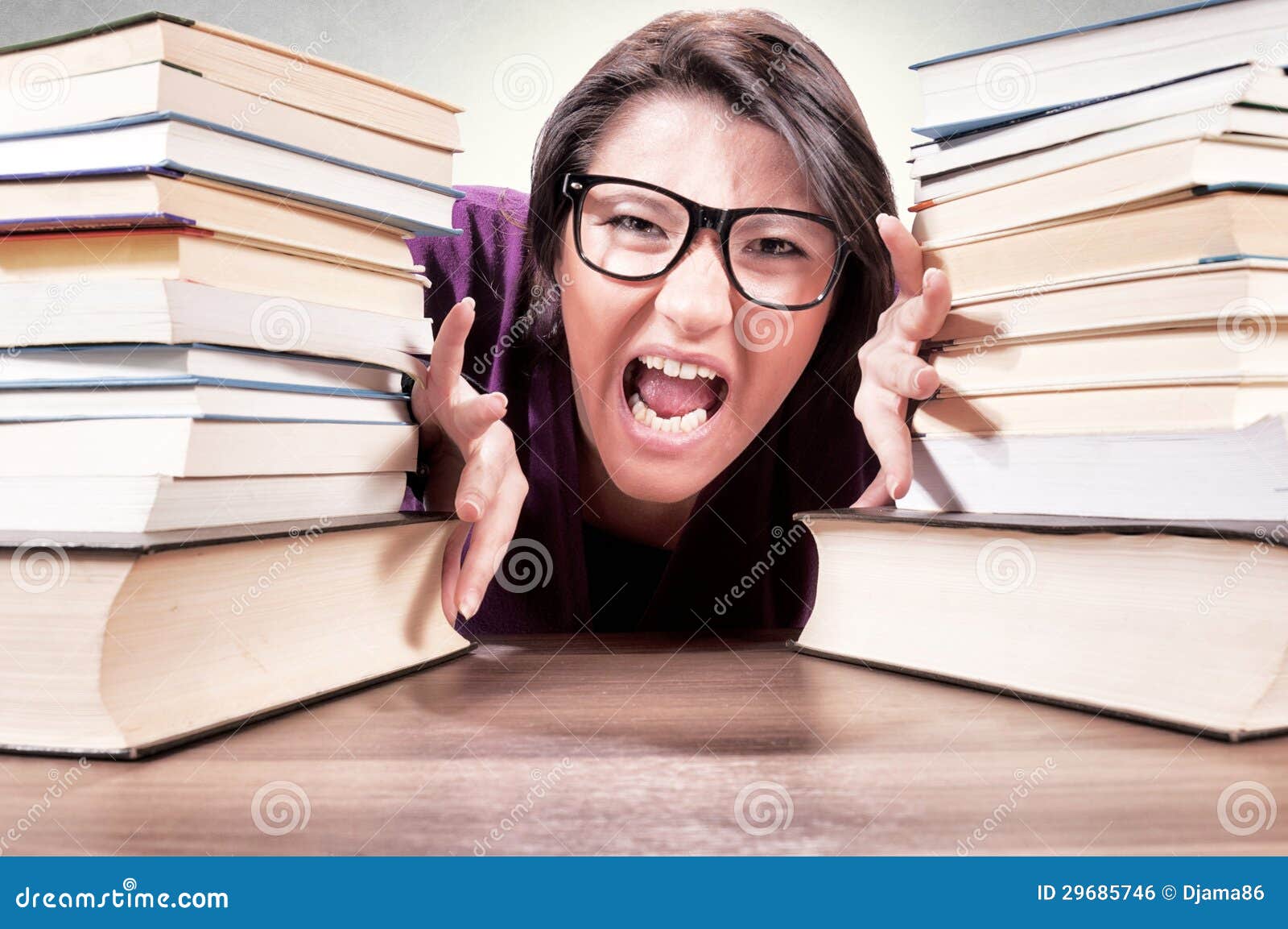 Angry female student stock photo. Image of indoors, homework - 29685746