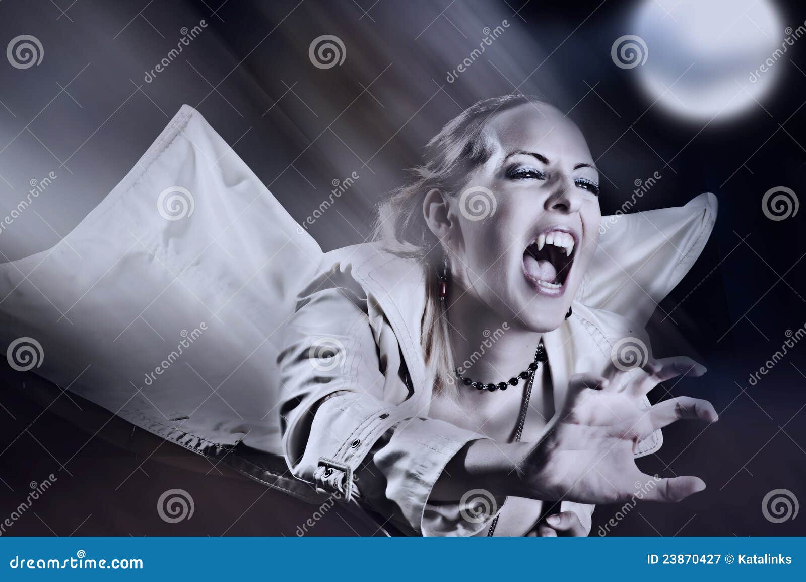Angry Female Vampire with Bangs Stock Image - Image of devil, bangs ...