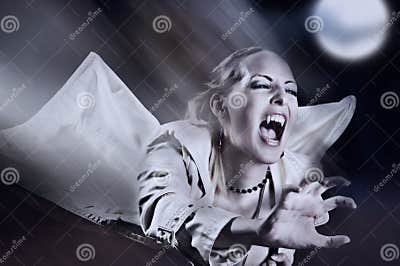 Angry Female Vampire with Bangs Stock Image - Image of devil, bangs ...