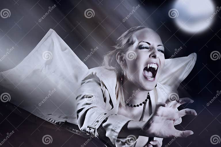 Angry Female Vampire with Bangs Stock Image - Image of devil, bangs ...