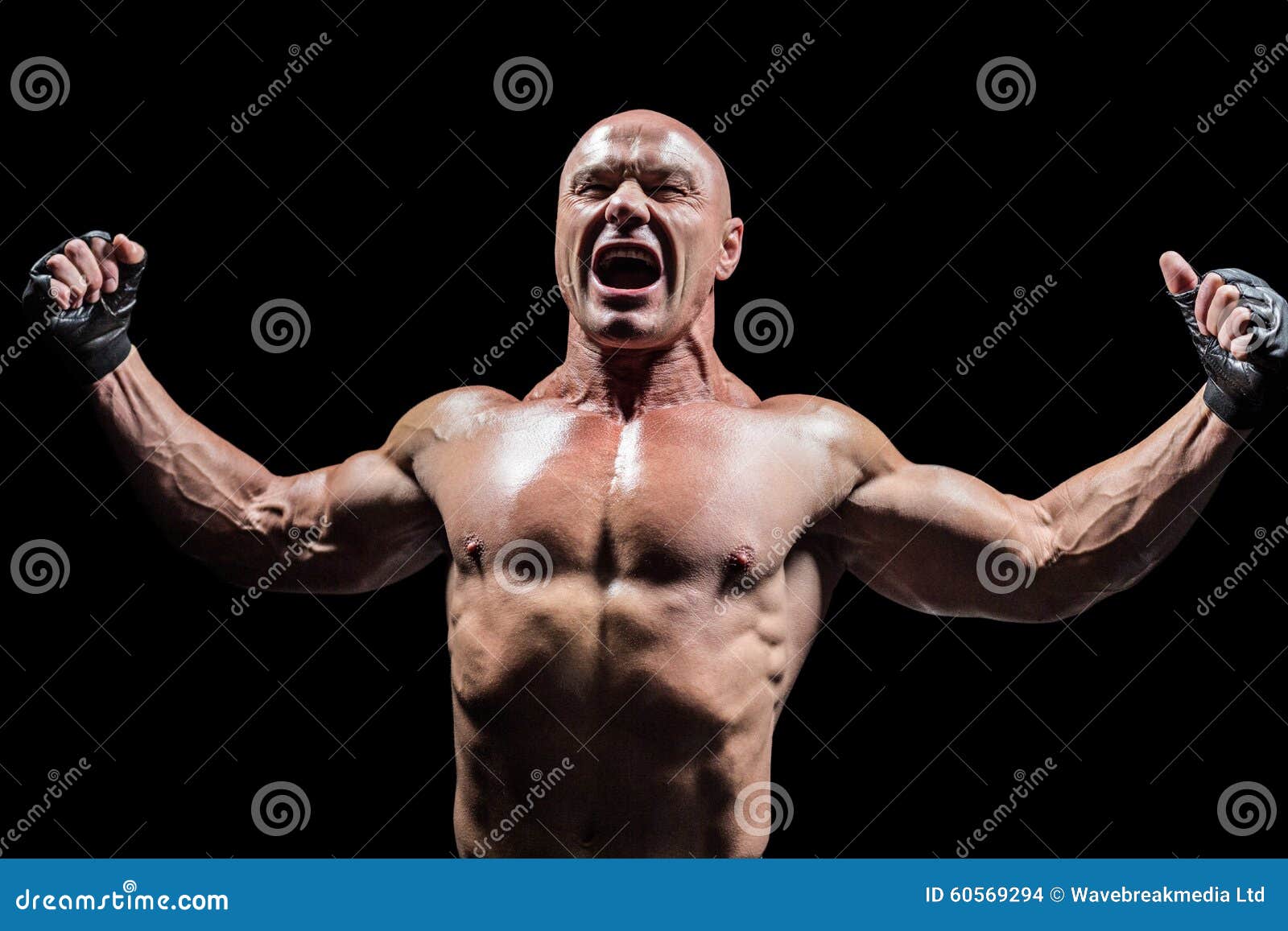 Angry Fighter with Arms Outstretched Stock Photo - Image of person ...