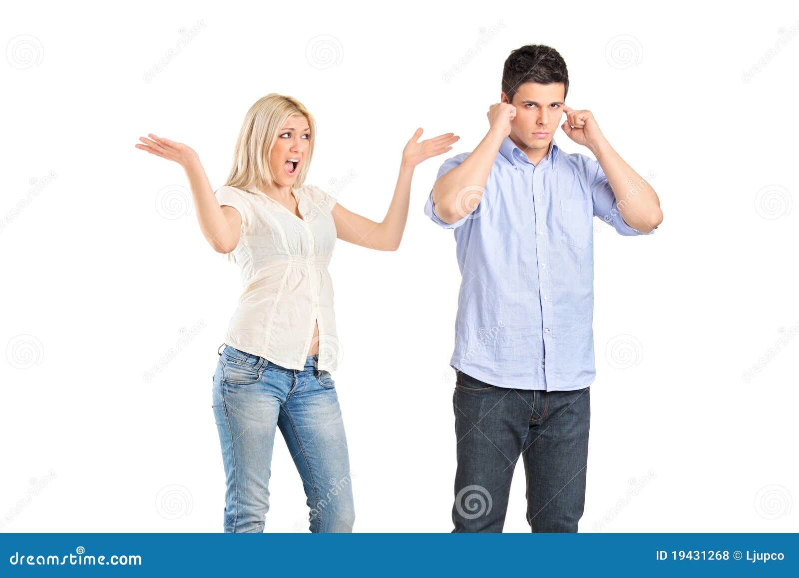 Angry fighting couple stock photo. Image of ears, caucasian - 19431268