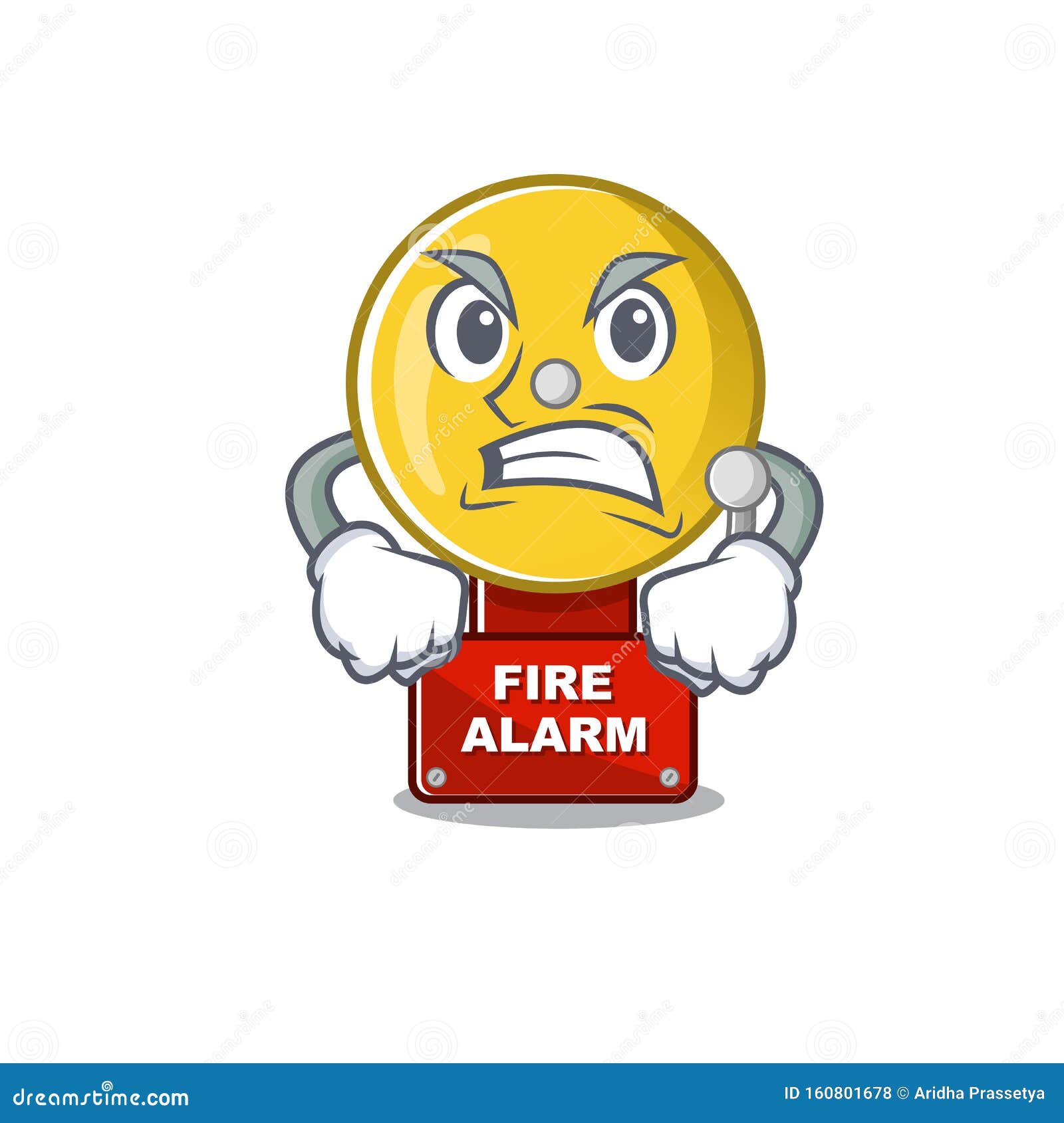Angry Fire Hose Cabinet With Cartoon Shape Vector Illustration ...