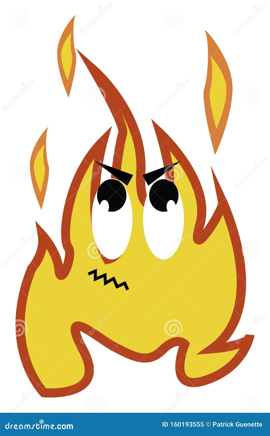 Angry Fire Emoticon Burning, Doodle Kawaii. Doodle Icon Image Vector ...