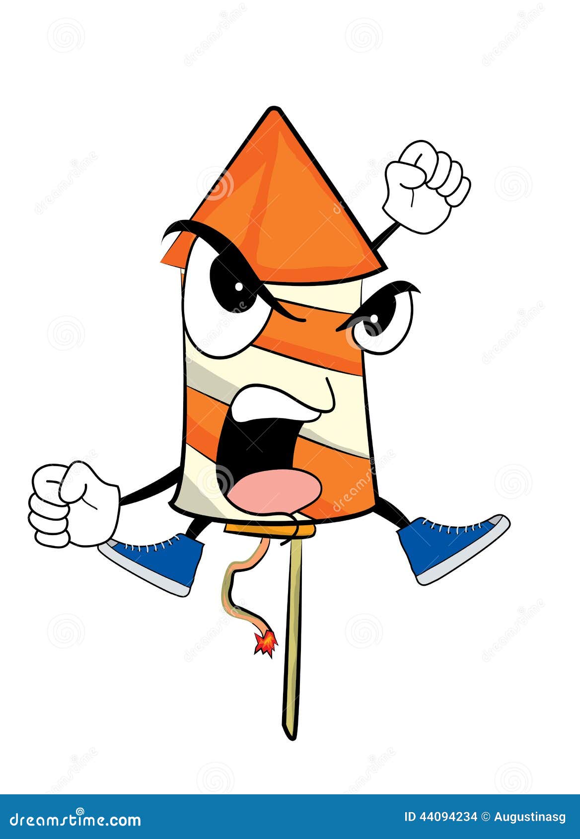 Angry fireworks cartoon stock illustration. Illustration of agressive ...