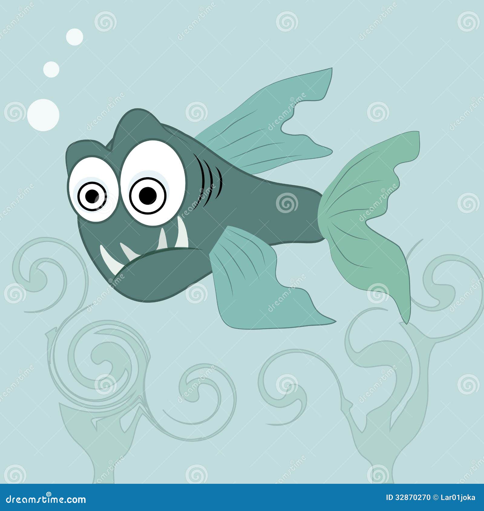 Voracious Fish Vector Illustration | CartoonDealer.com #10795584