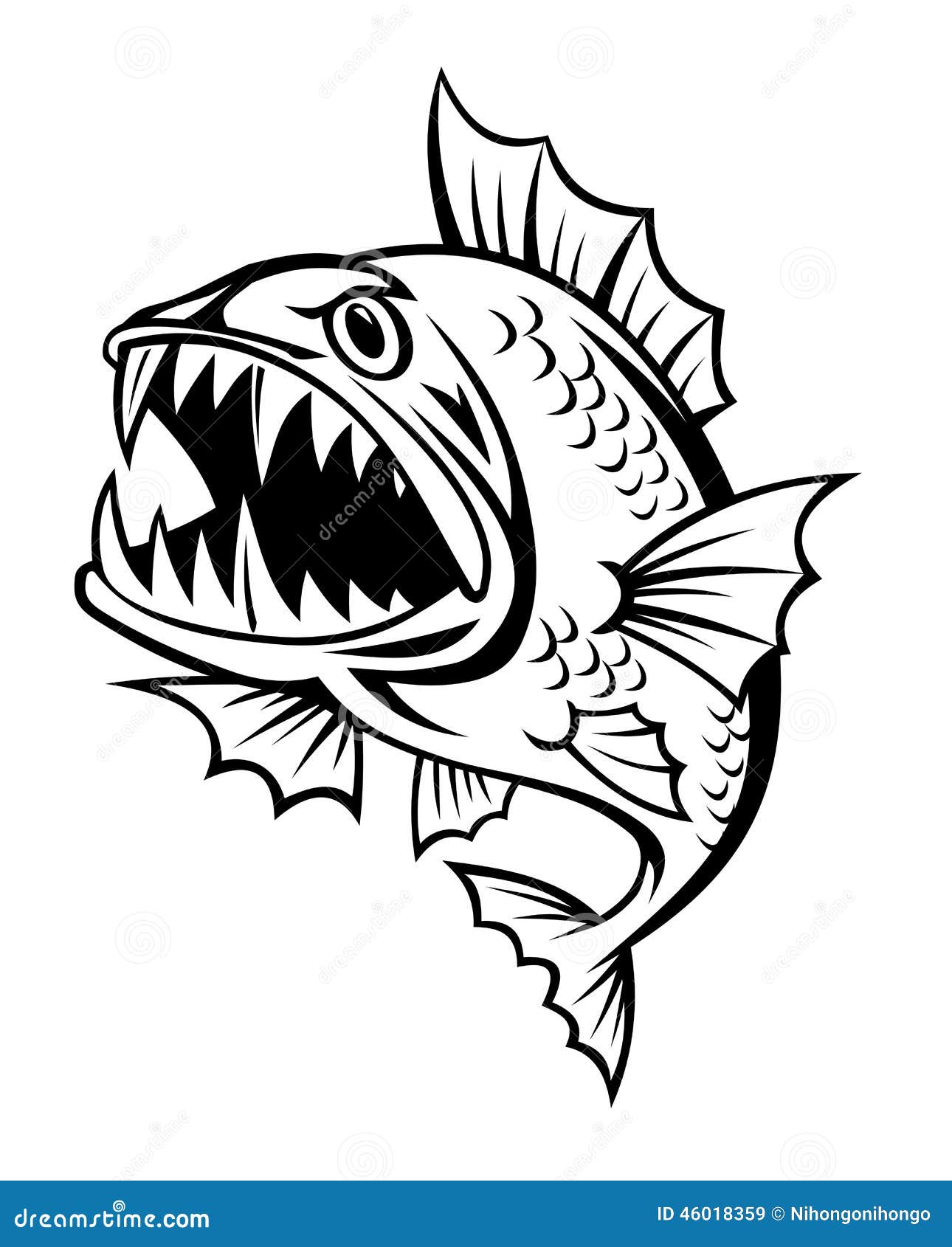 Angry Fish Cartoon Vector Illustration | CartoonDealer.com #35986172