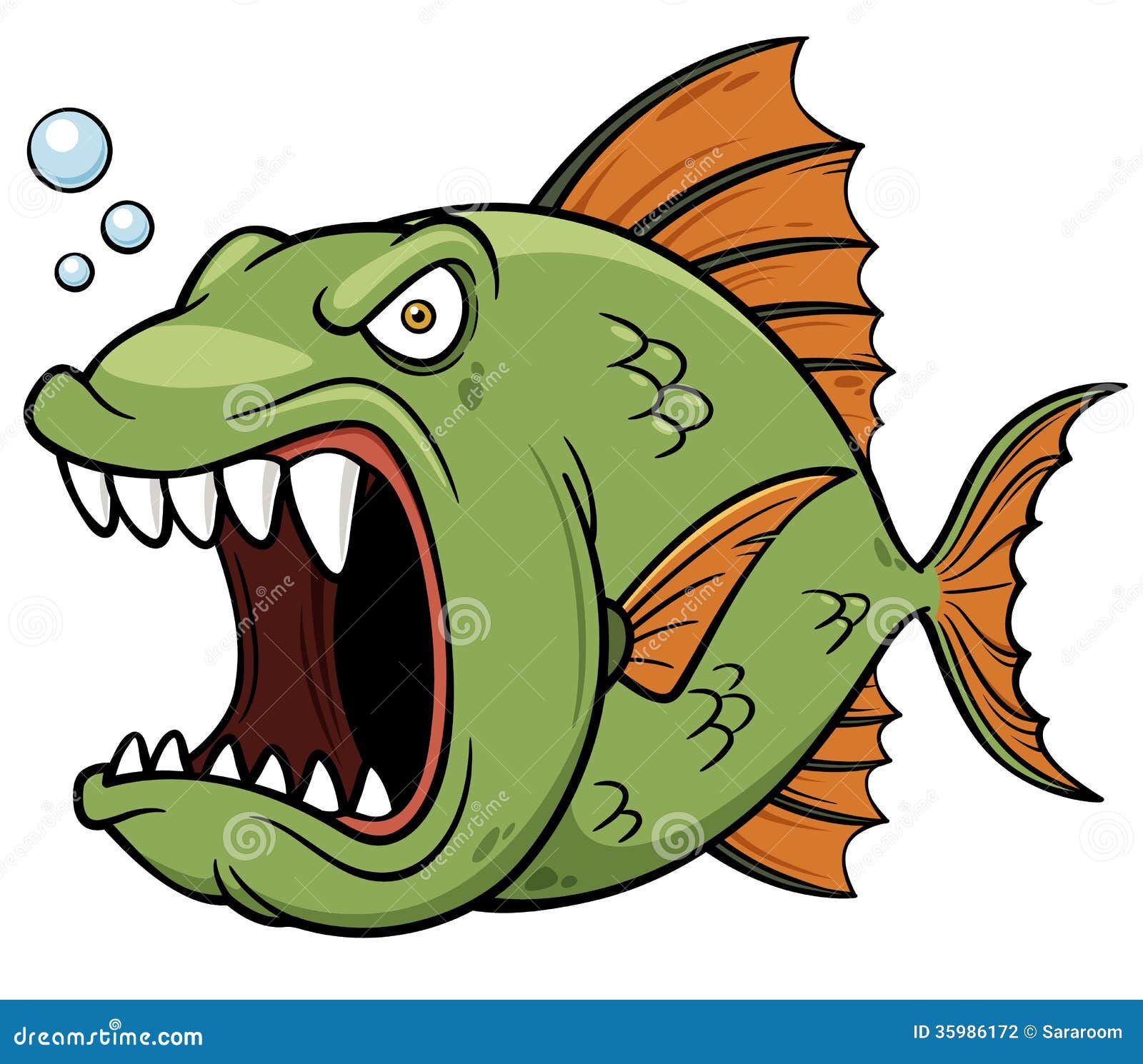 Angry fish cartoon stock vector. Illustration of bright - 35986172