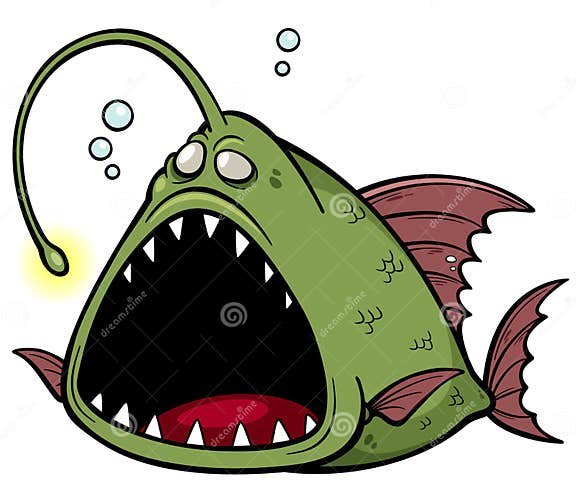 Angry fish cartoon stock vector. Illustration of white - 39360412