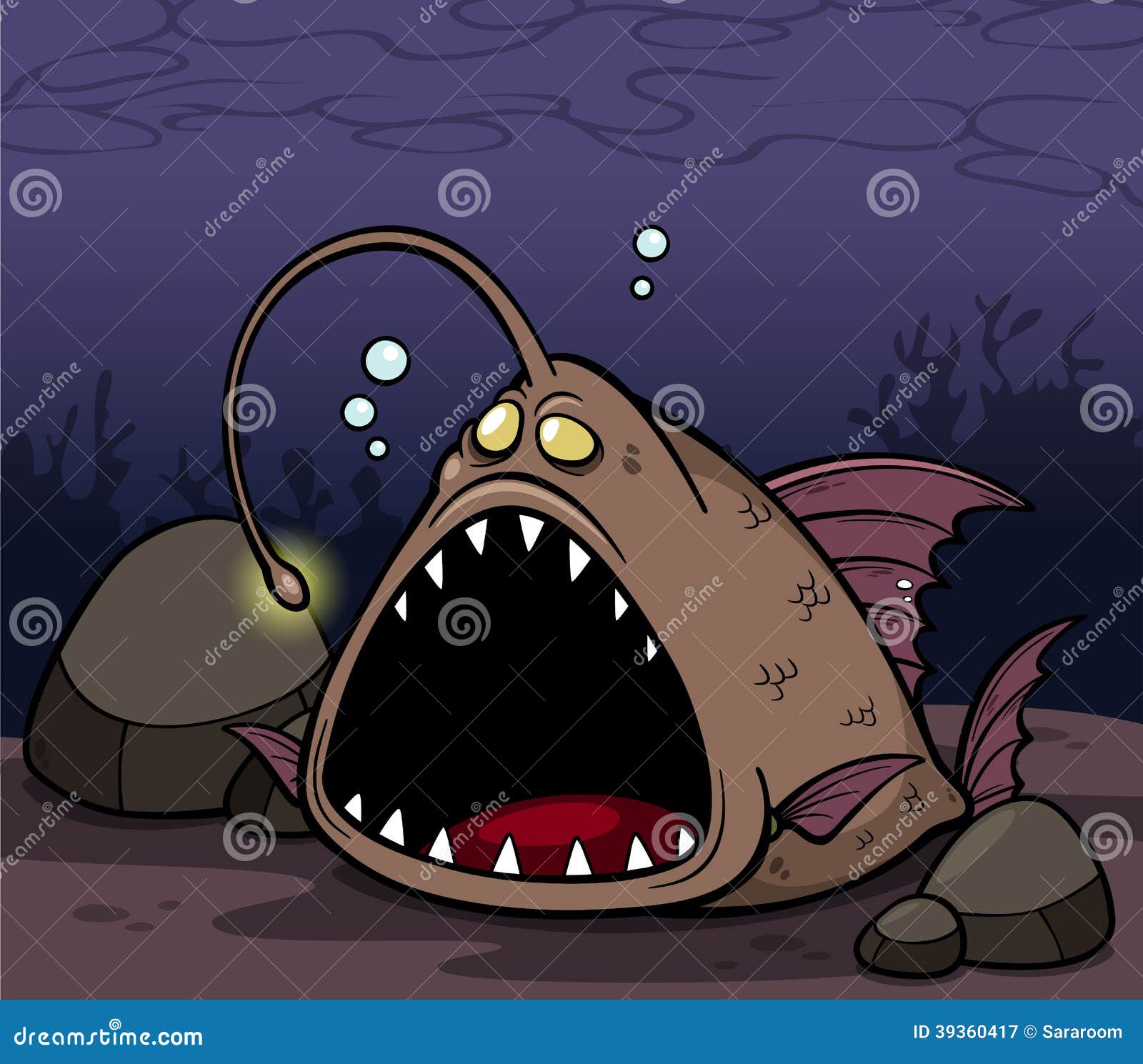 Angry fish cartoon stock vector. Illustration of hunting - 39360417