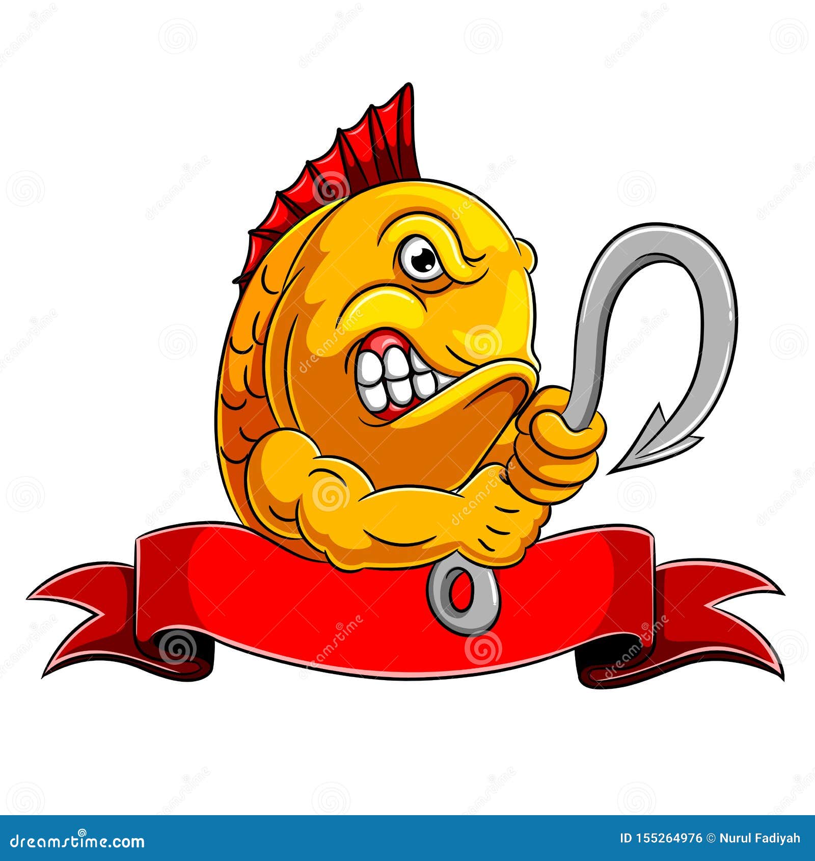 Angry Fish Cartoon Vector Illustration | CartoonDealer.com #35986172
