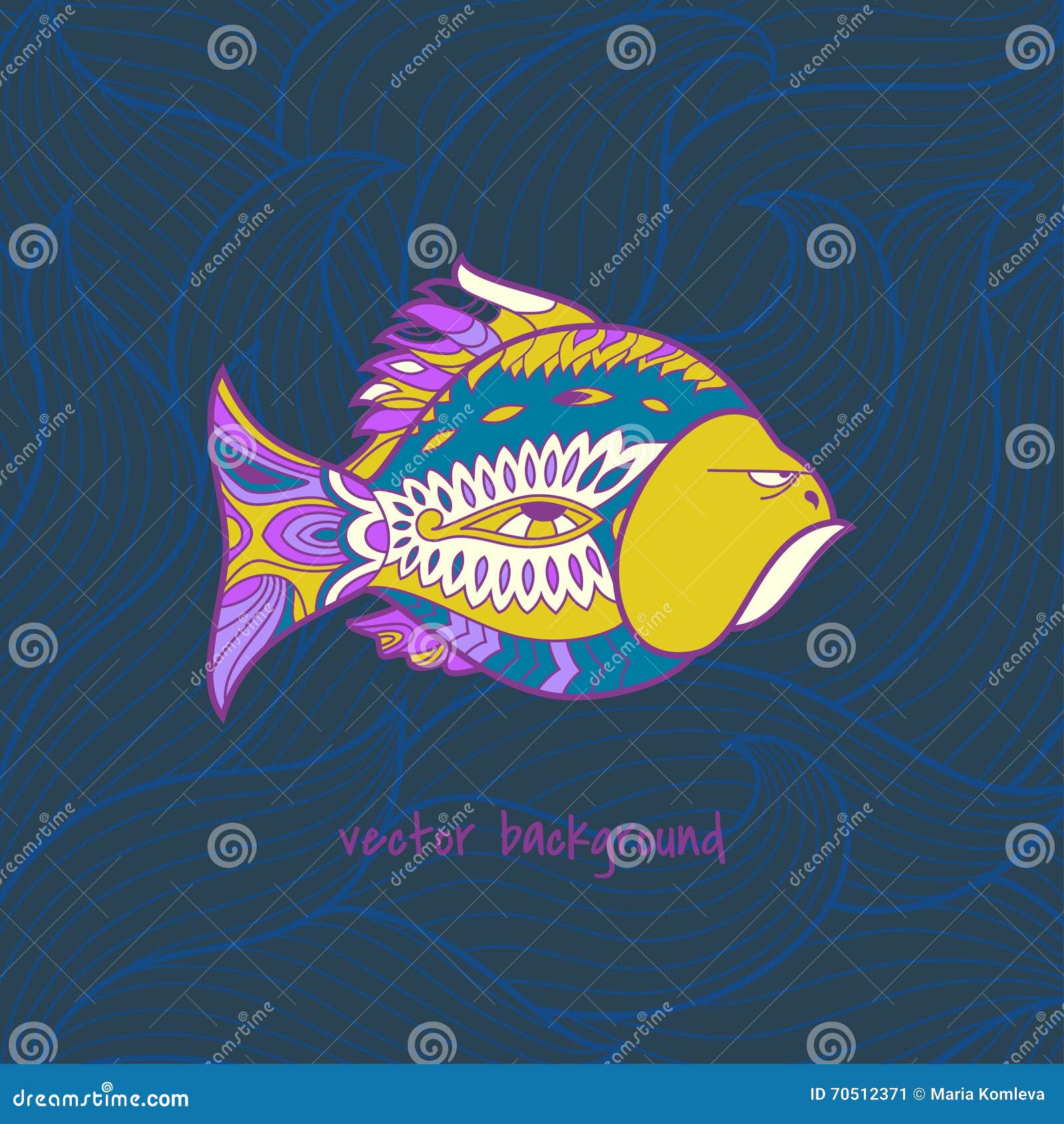 Angry Fish Cartoon Vector | CartoonDealer.com #70512371