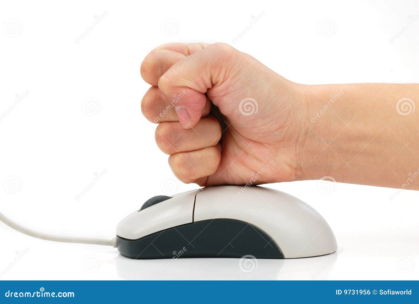 Angry Fist Hitting Mouse stock photo. Image of fist, mouse - 9731956