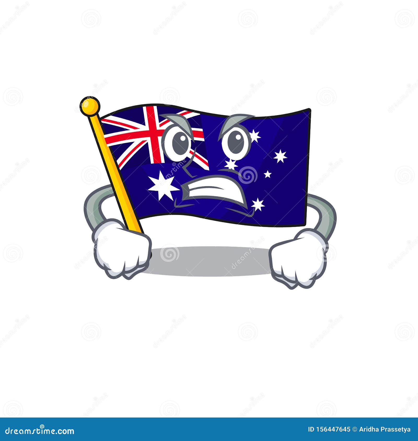 Angry Flag Australia in the Character Shape Stock Vector - Illustration ...