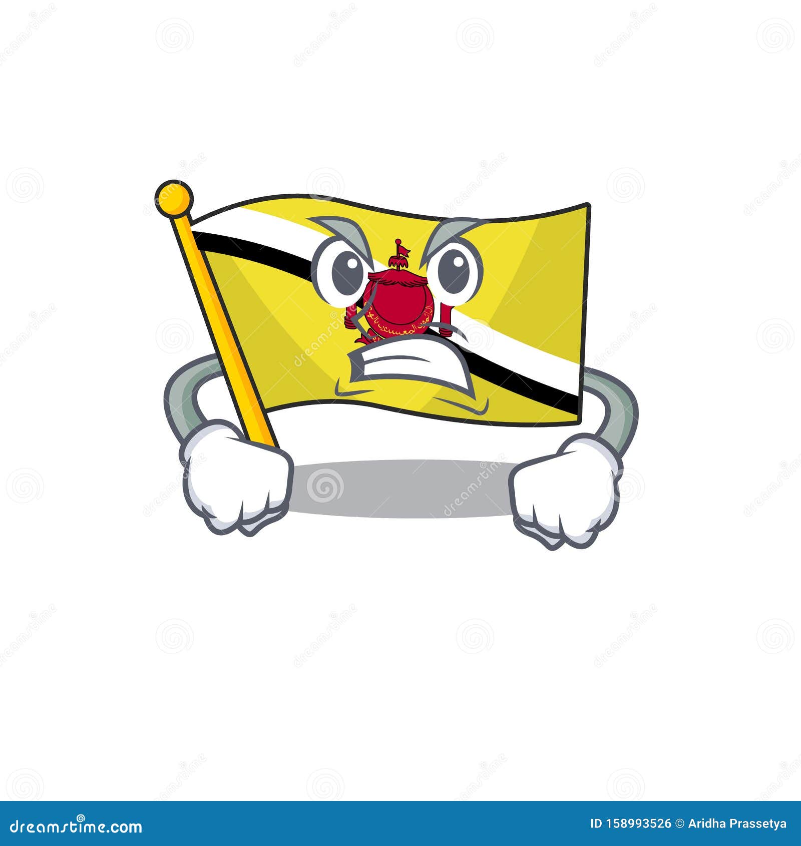 Angry Flag Brunei Darussalam Isolated with Mascot Stock Vector ...
