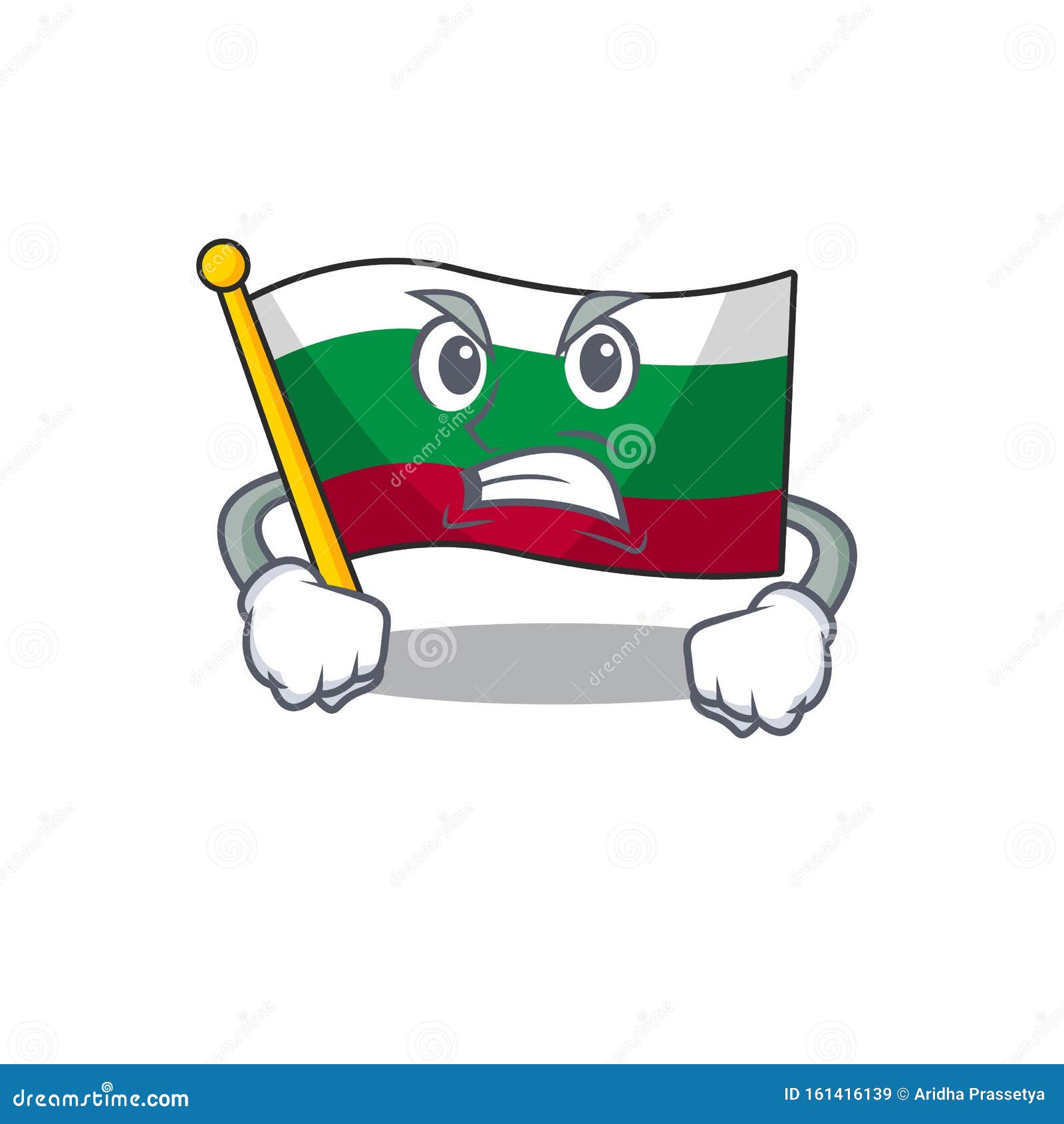Angry Flag Bulgaria in the Cartoon Shape Stock Vector - Illustration of ...
