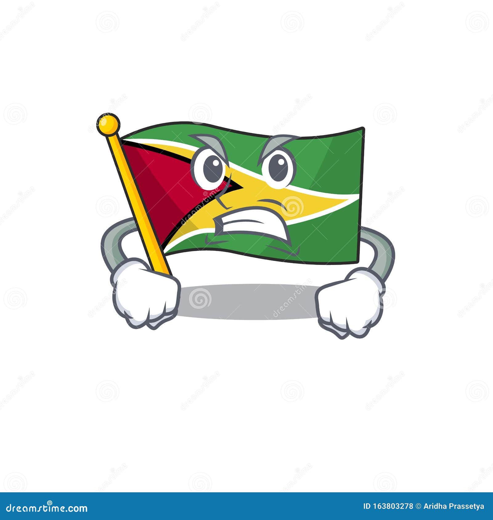 Angry Flag Guyana As with Cartoon Design Stock Vector - Illustration of ...