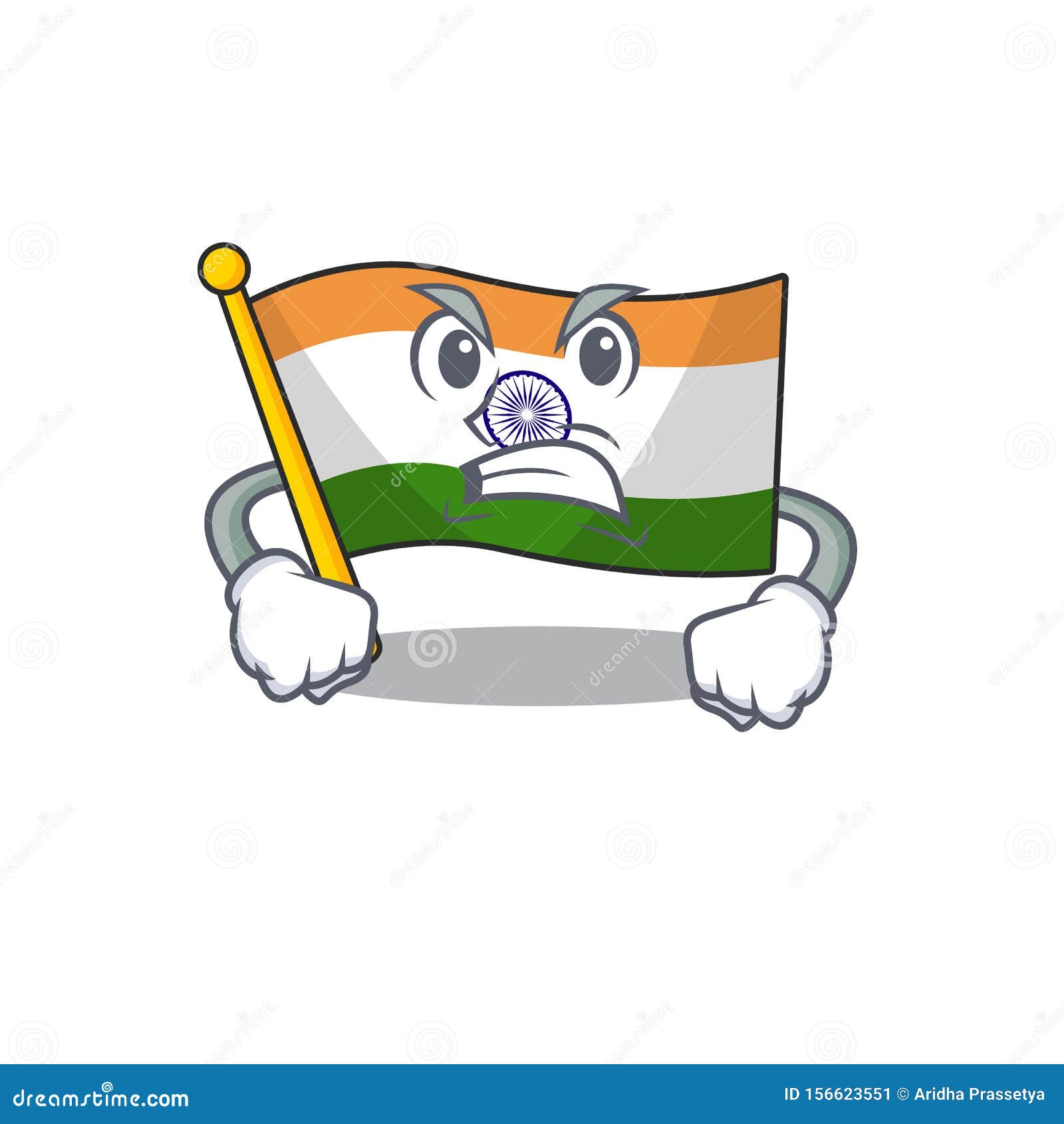 Angry Flag Indian Isolated in the Character Stock Vector - Illustration ...