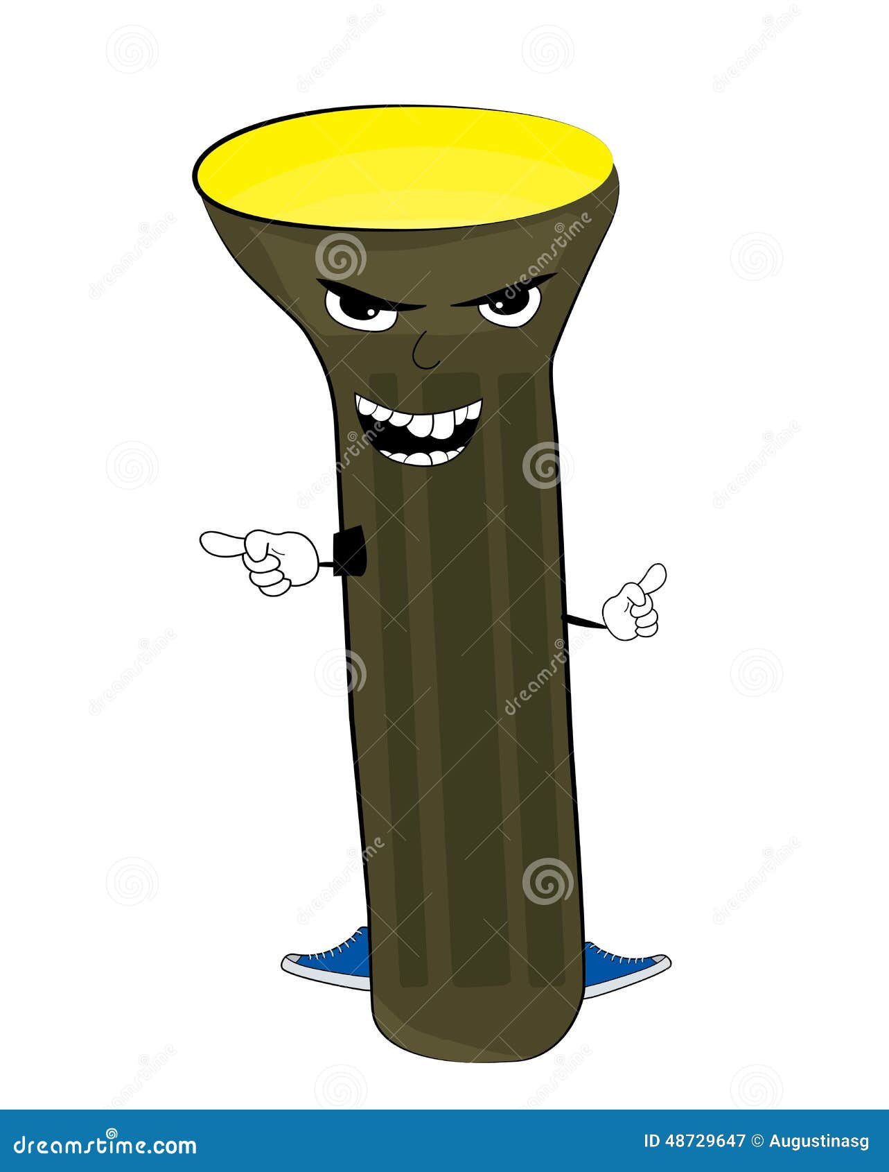 Angry flashlight cartoon stock illustration. Illustration of light ...