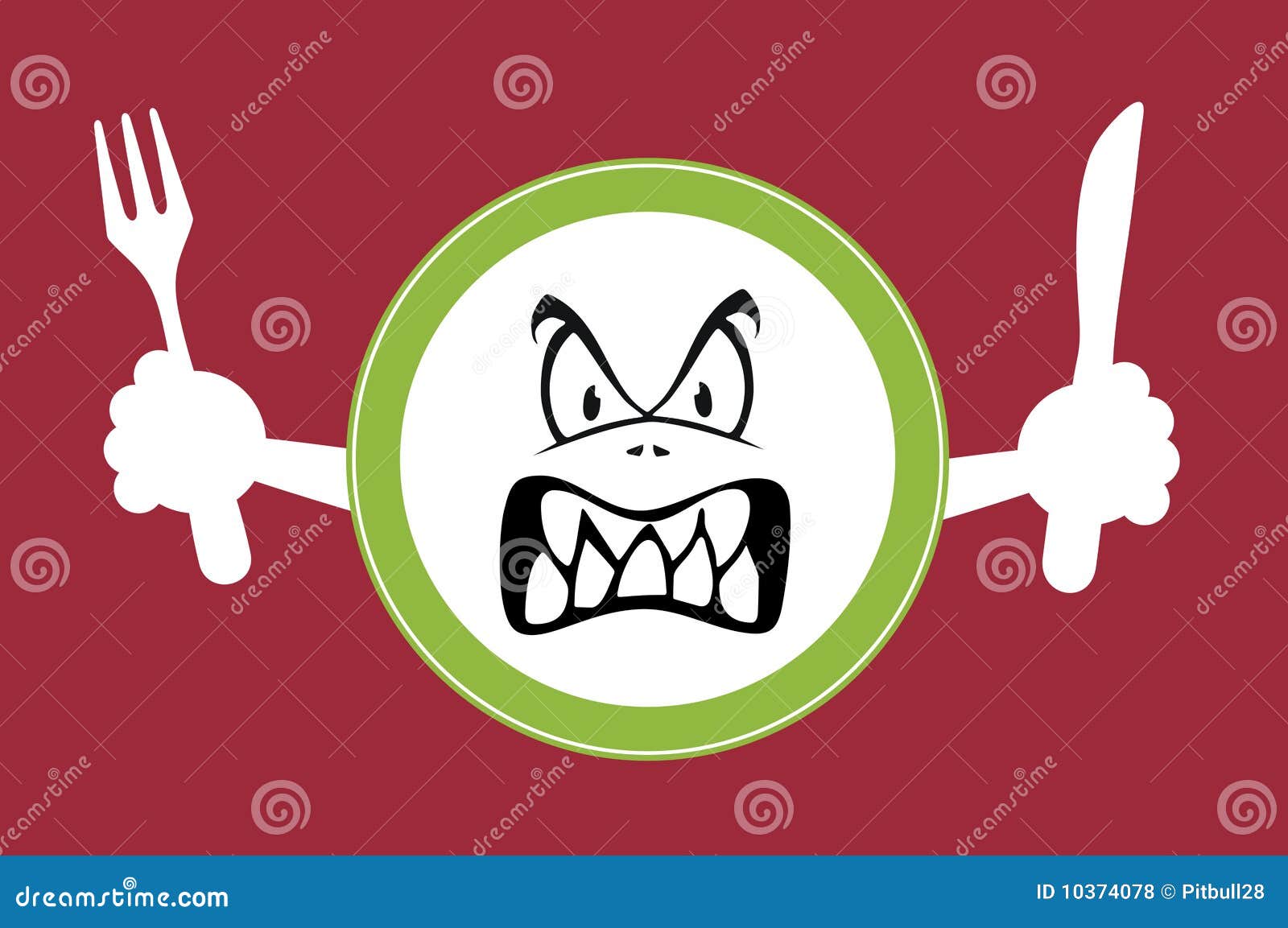 Angry food plate stock illustration. Illustration of health - 10374078