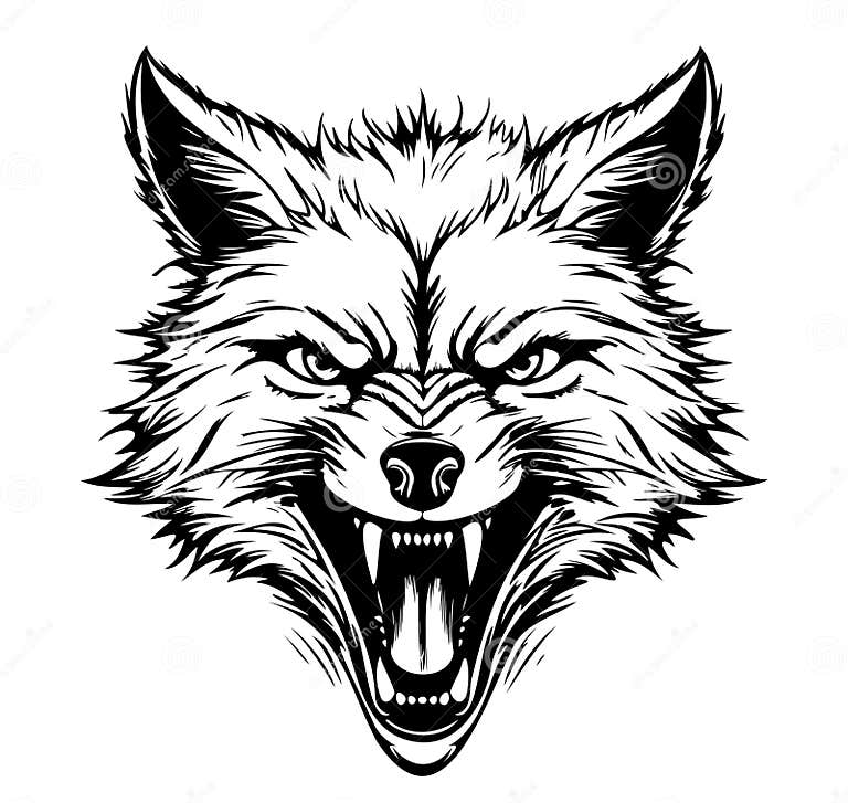 Angry Fox Sketch Hand Drawn Sketch Vector Illustration Stock Vector ...