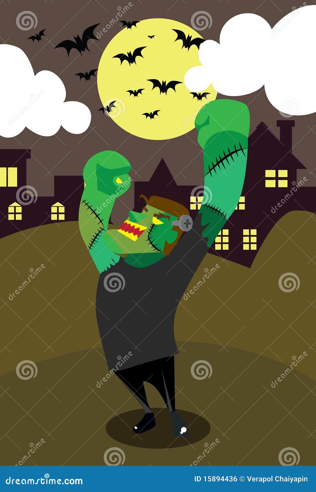The Angry Frankenstein stock illustration. Illustration of scary - 15894436