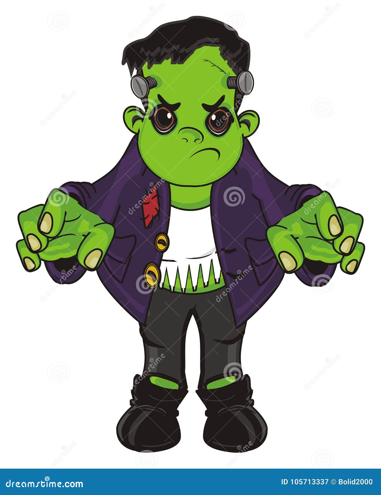 Evil zombie stand stock illustration. Illustration of halloween - 105713337