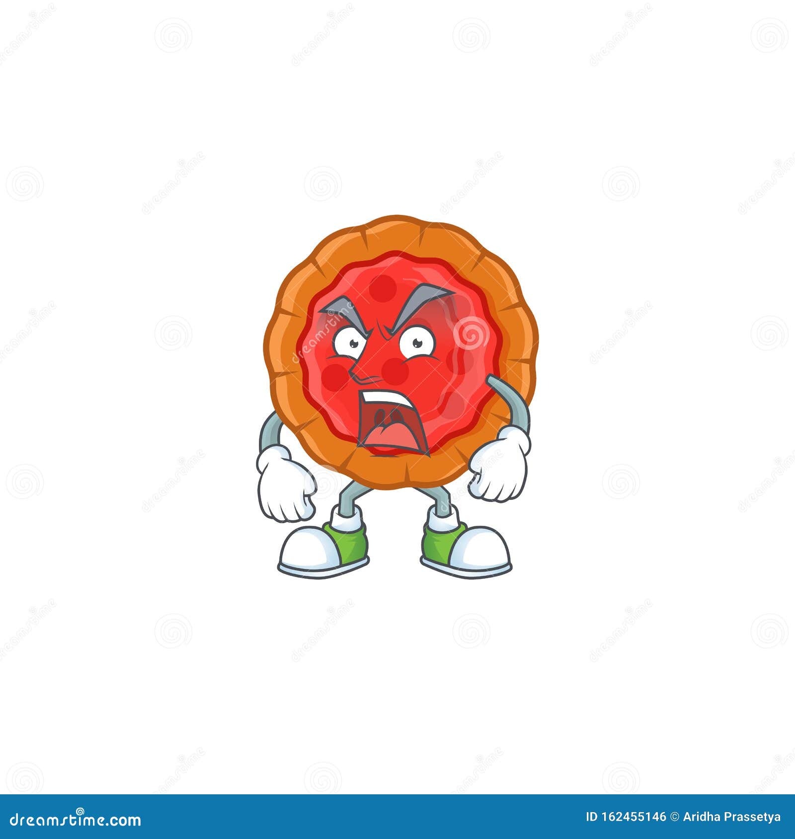 Angry Fresh Cherry Pie in the Character Stock Vector - Illustration of ...