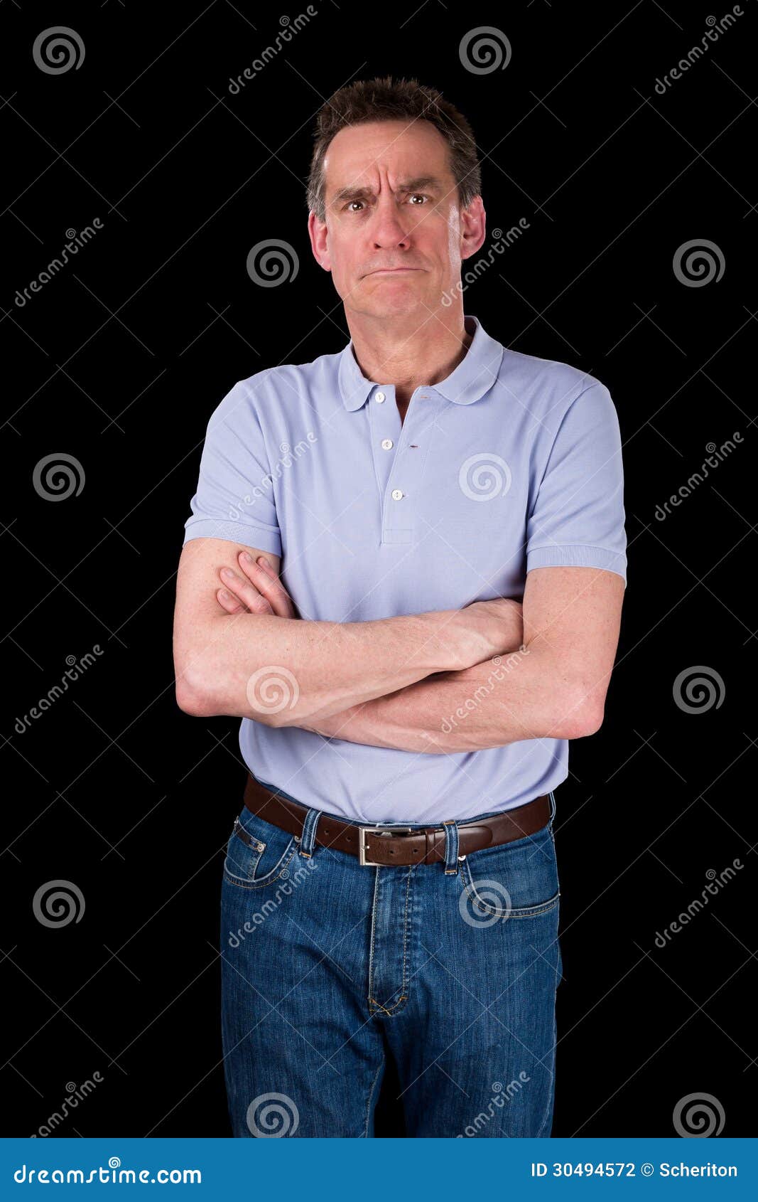 Angry Frowning Grumpy Middle Age Man with Arms Folded Stock Photo ... Angry Frowning Grumpy Middle Age Man with Arms Folded Stock Photo ...