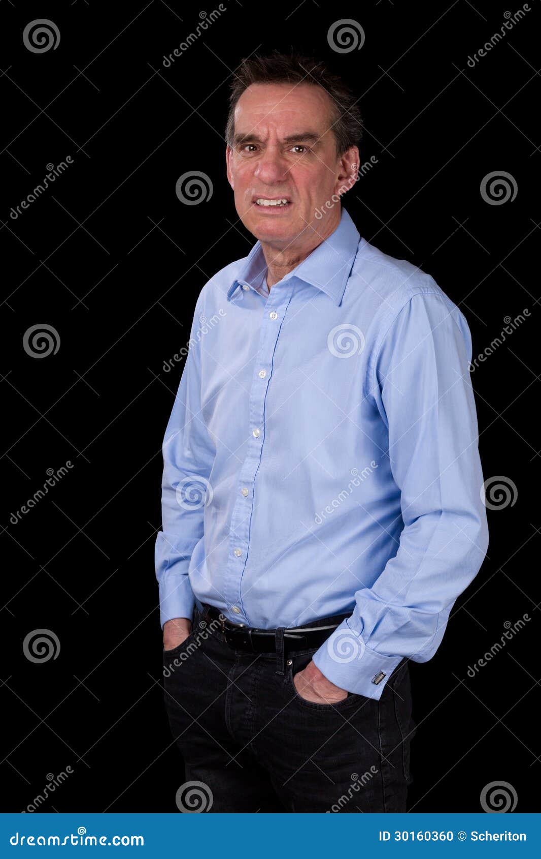 Angry Frowning Scowling Business Man Hands In Pockets Stock Photo ... Angry Frowning Scowling Business Man Hands In Pockets Stock Photo ...