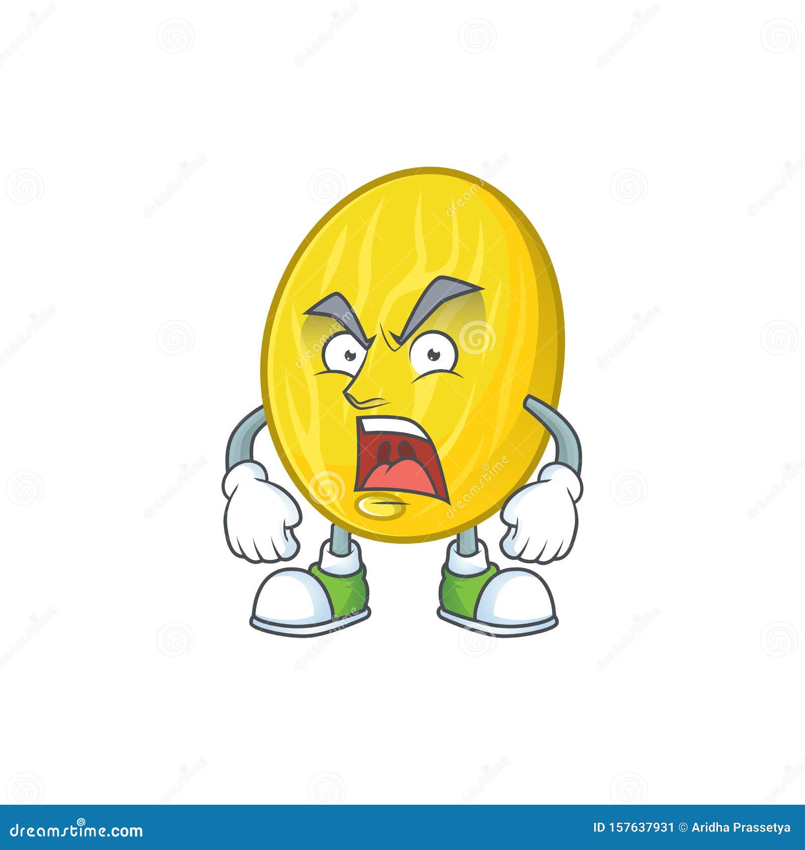 Angry Gac Fruit Isolated In The Cartoon Vector Illustration ...