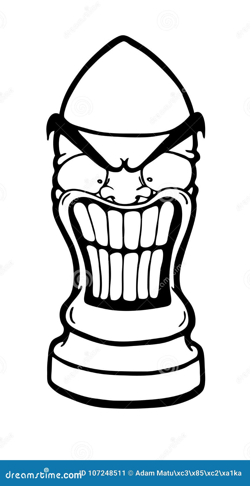 Angry funny bullet stock vector. Illustration of angry - 107248511