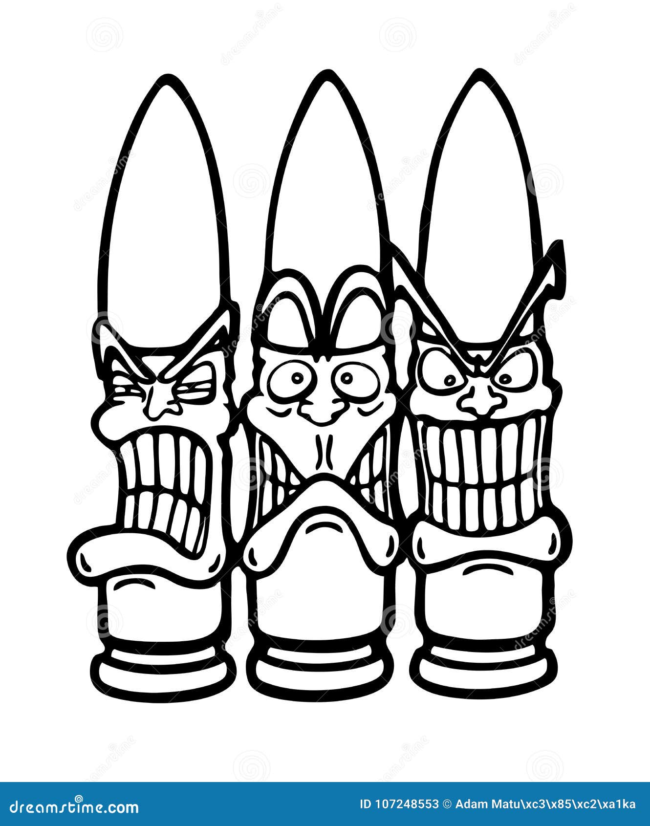 Angry funny bullets stock vector. Illustration of vector - 107248553