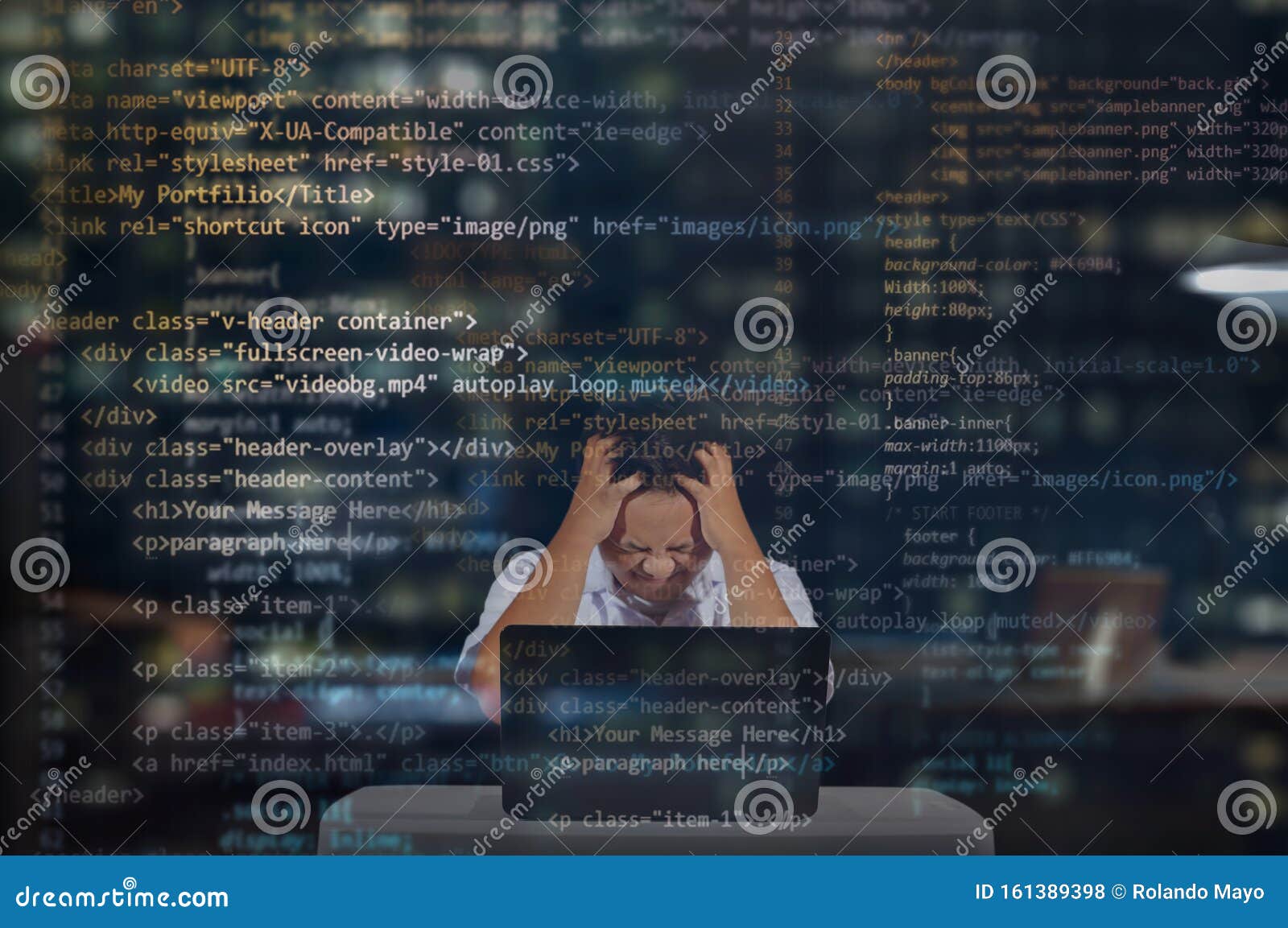 Angry and Furious Web Developer. Stressed Out. Stock Photo - Image of ...