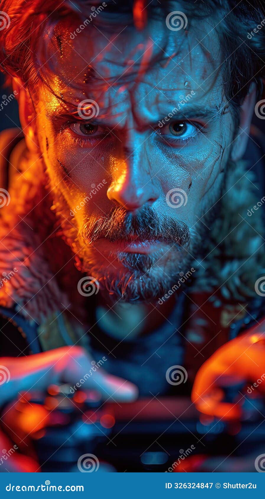 Angry Gamer Throwing a Controller Intense Gaming Session Room for ...