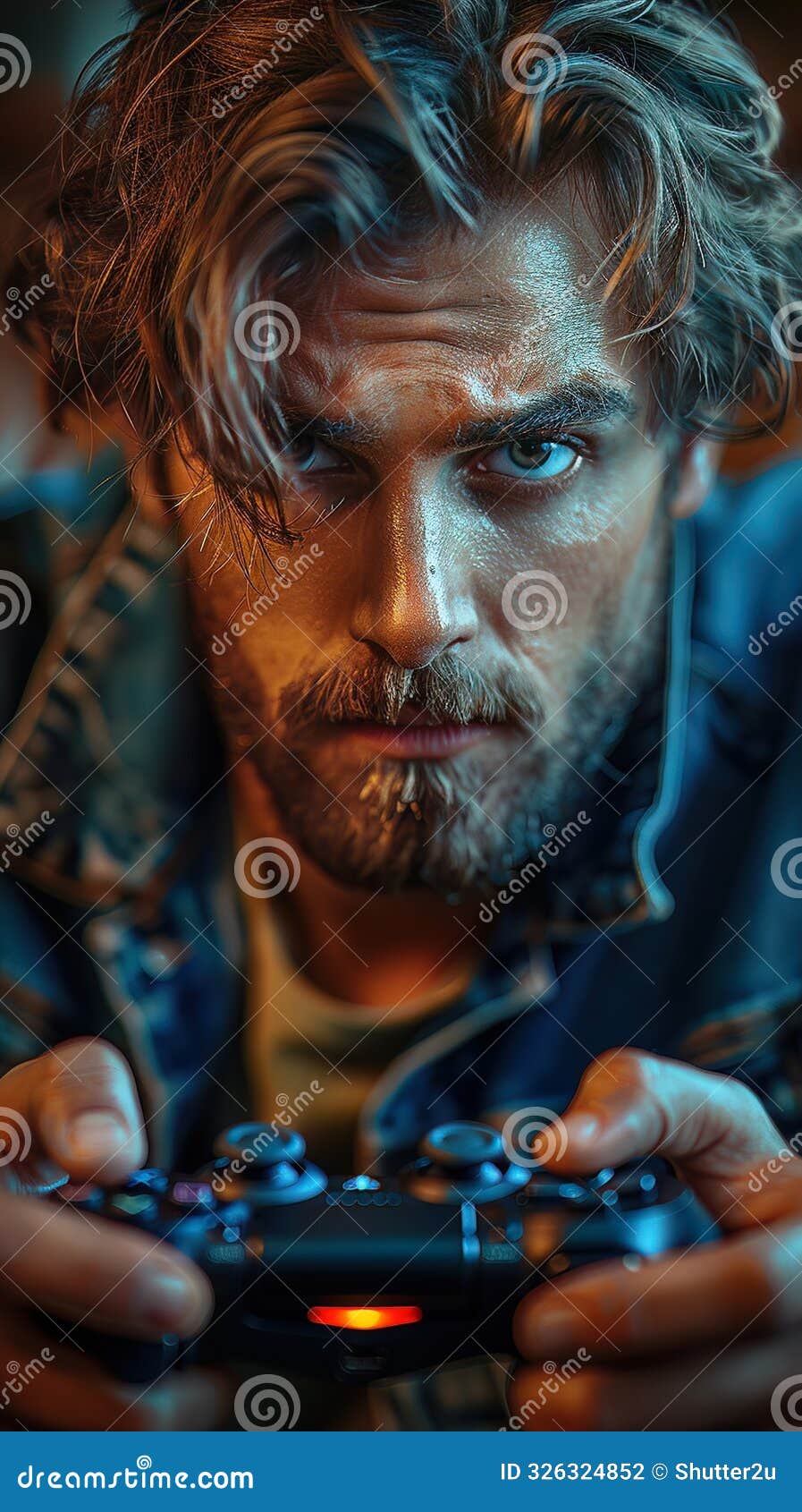 Angry Gamer Throwing a Controller Intense Gaming Session Room for ...