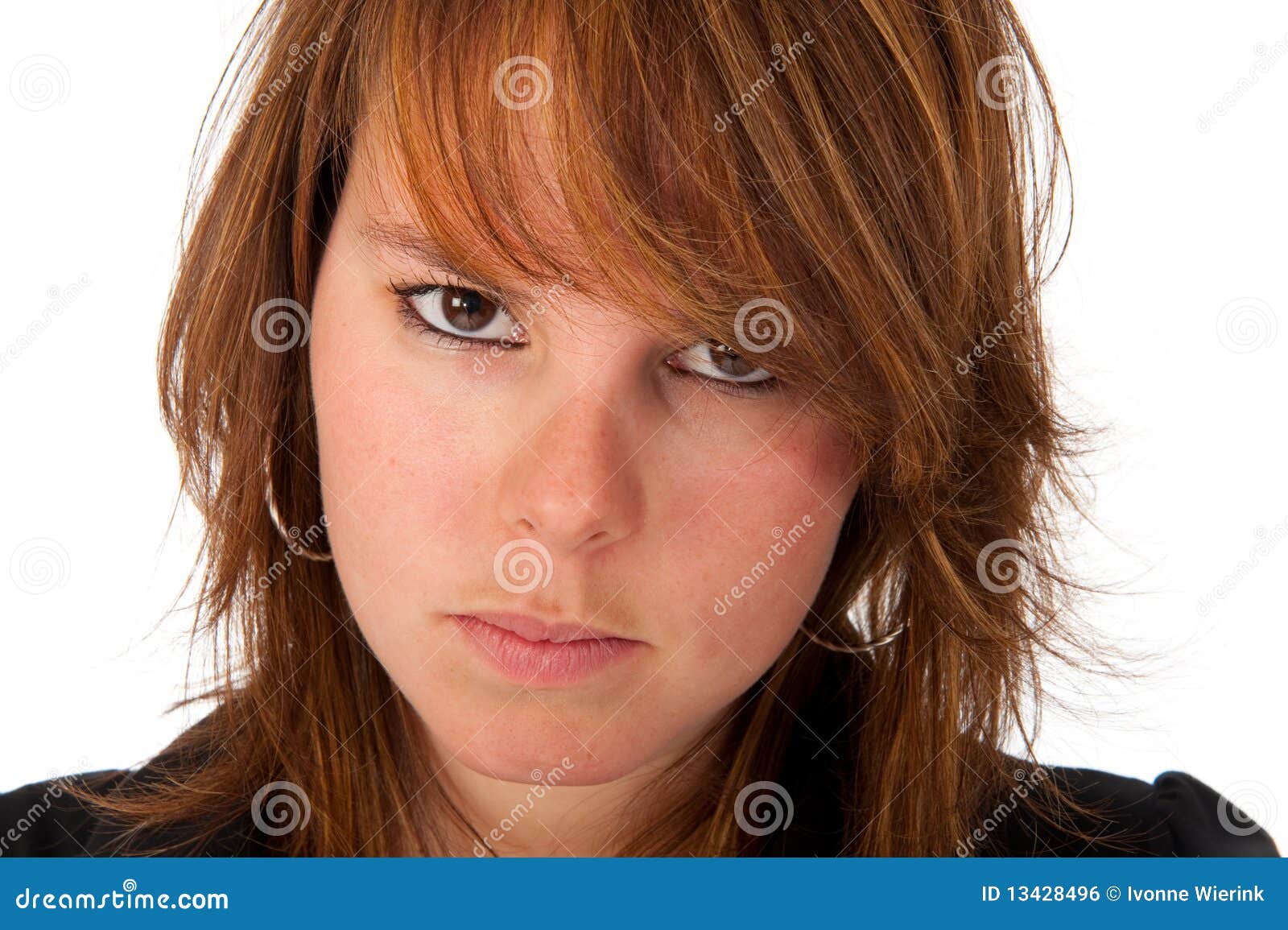 Angry girl stock photo. Image of emotion, woman, female - 13428496