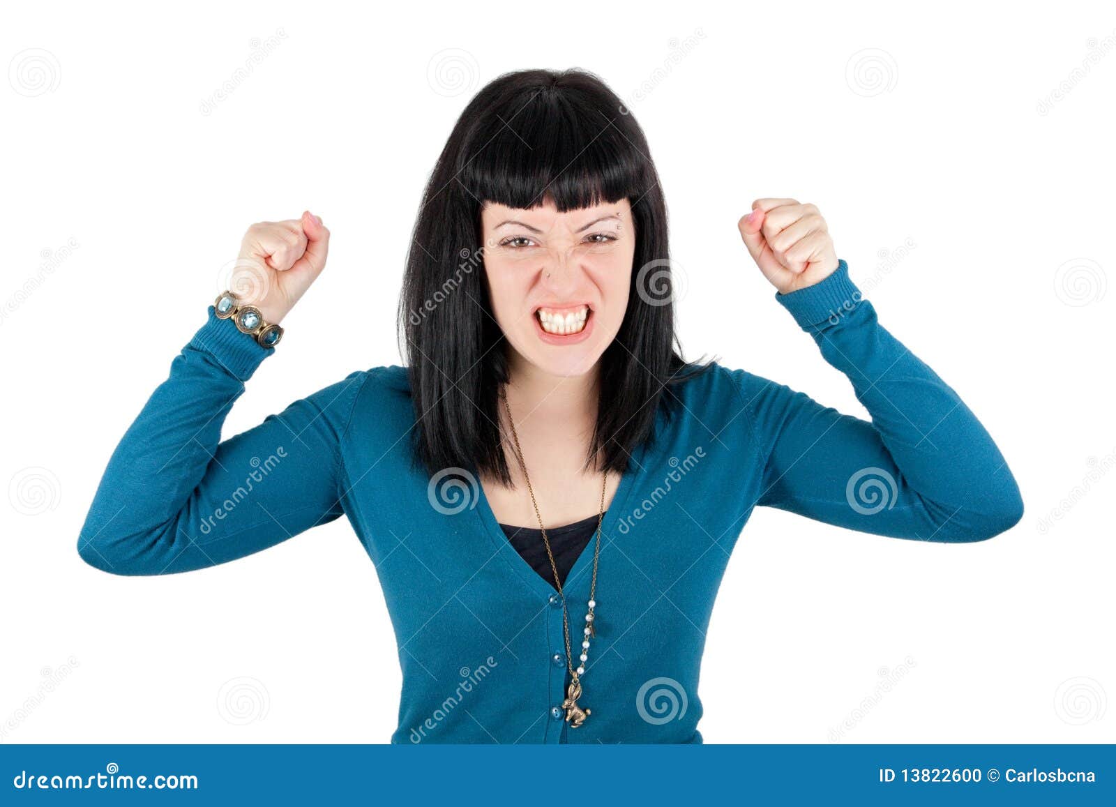 Angry girl stock photo. Image of girl, fists, cute, expression - 13822600