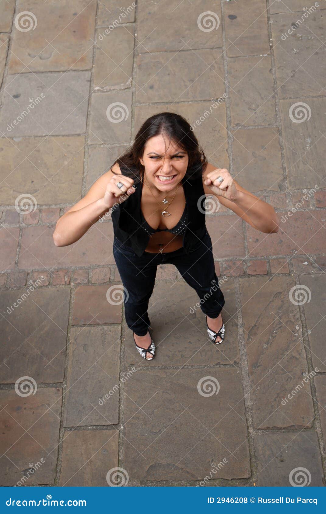 Angry Girl stock photo. Image of attention, fists, skin - 2946208