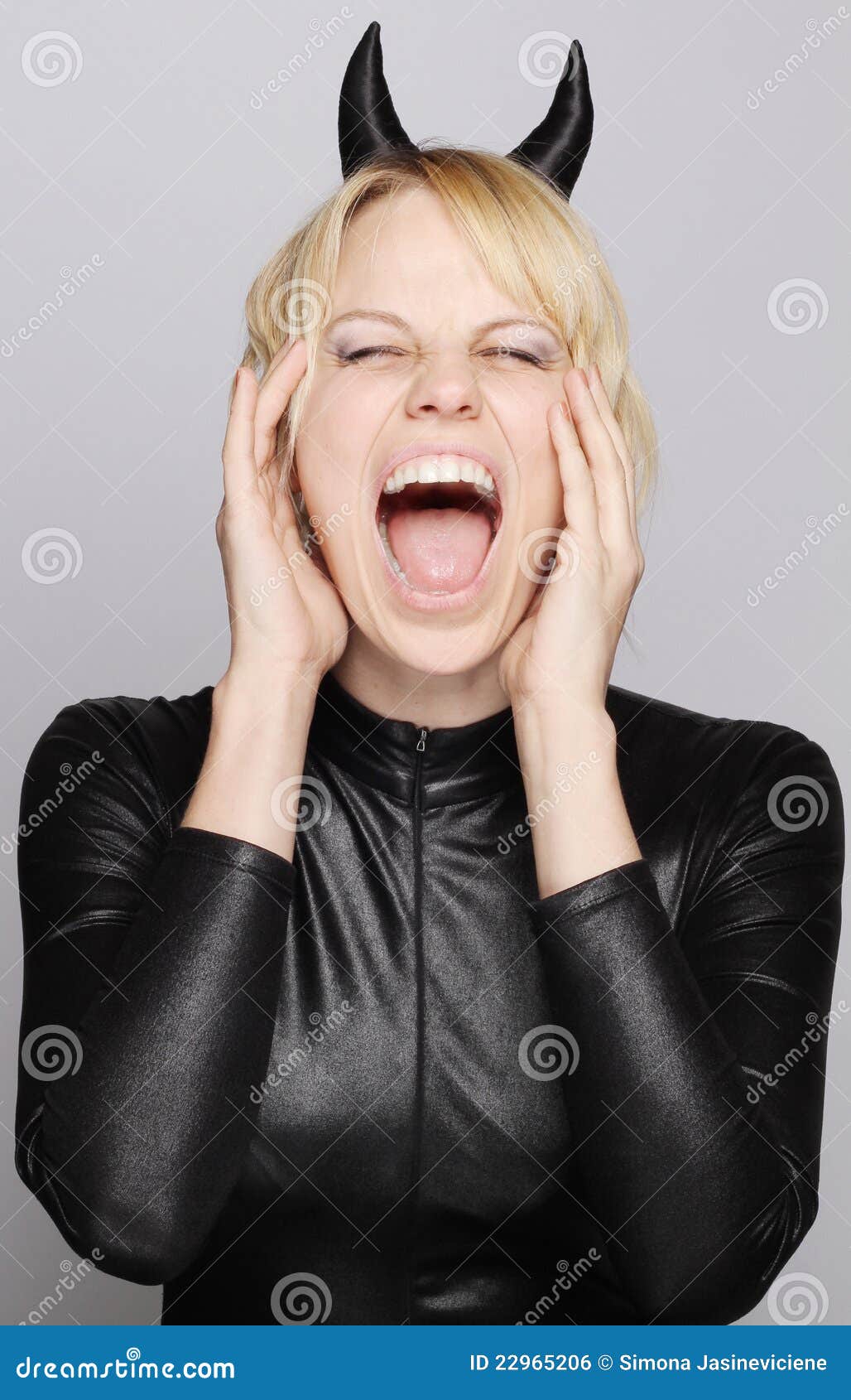 Angry Girl with Devil Costume Stock Photo - Image of power, evil: 22965206
