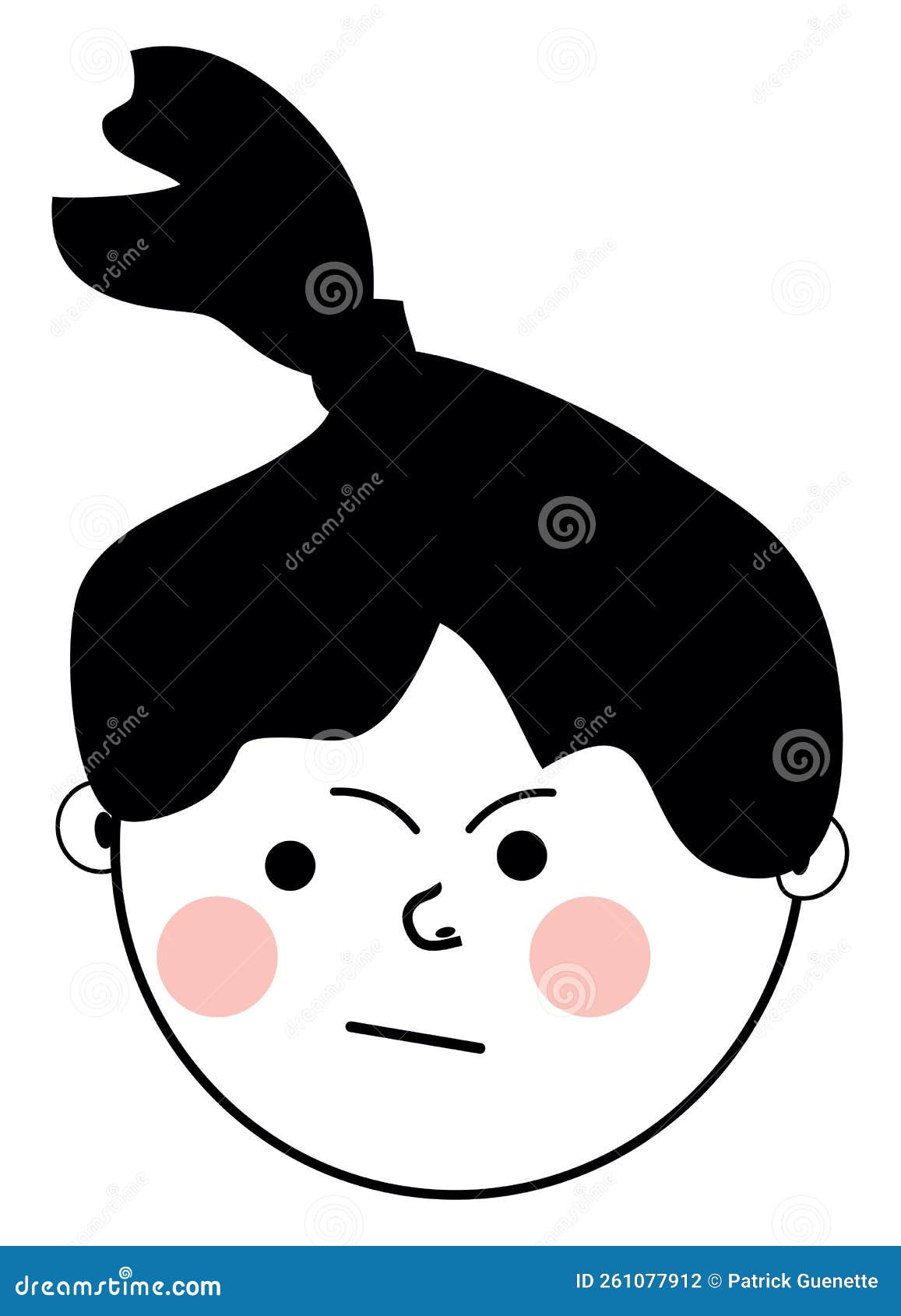 Angry girl, icon stock vector. Illustration of background - 261077912