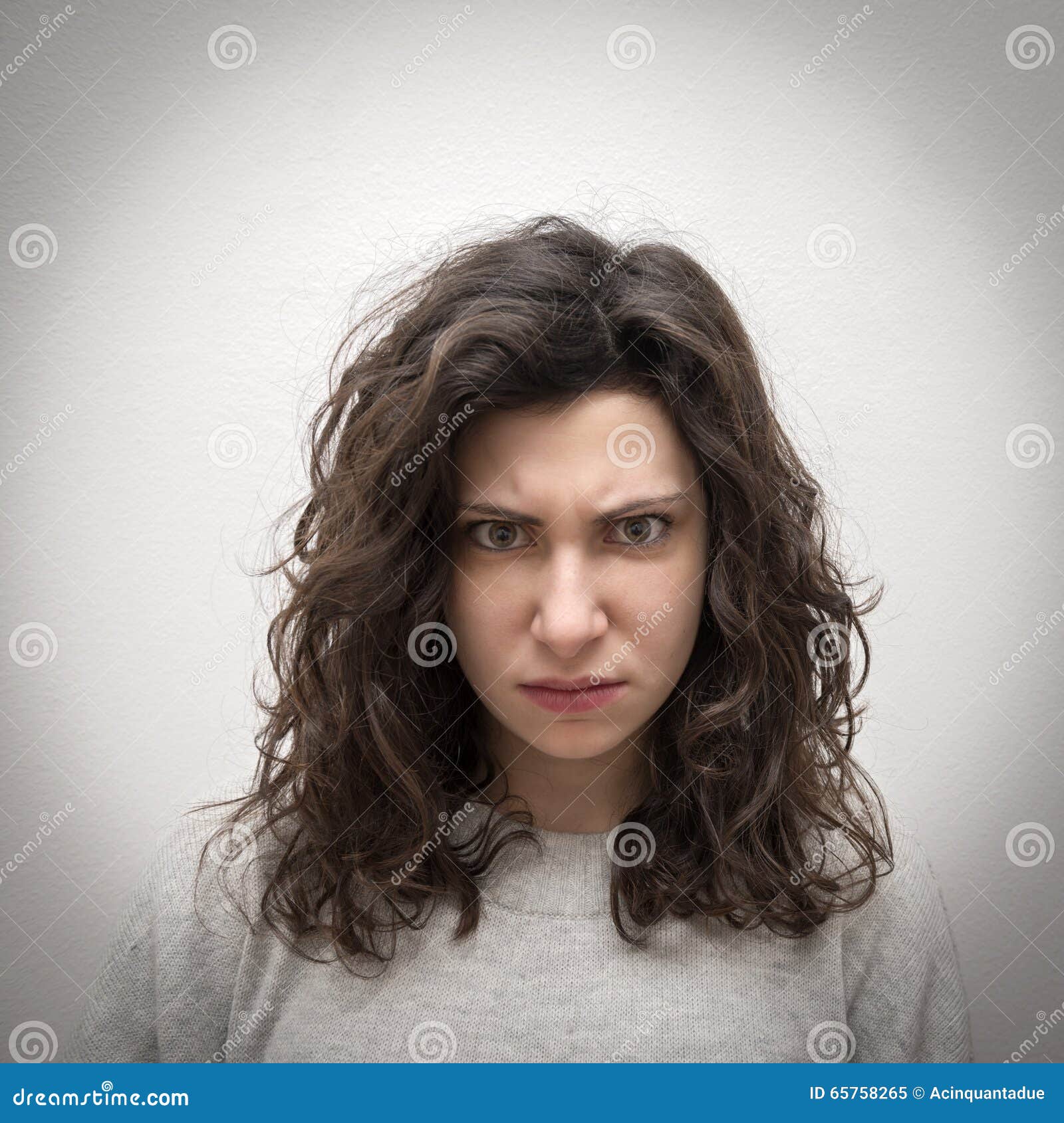 Angry girl portrait stock image. Image of sadness, unhappy - 65758265